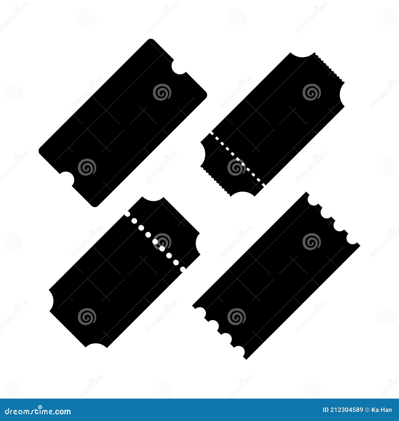 Ticket Icon Set Collection on White Background Stock Vector ...