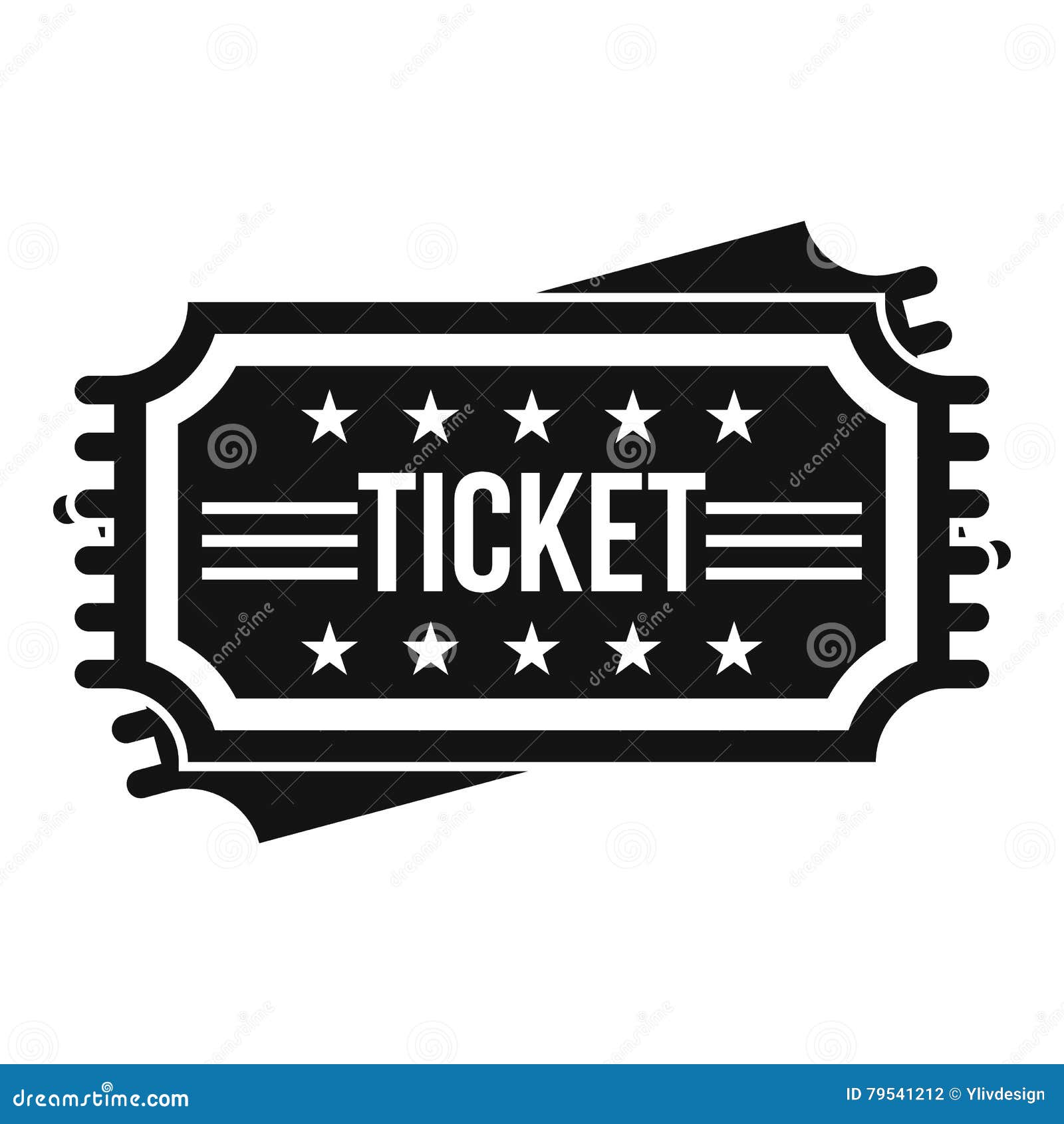Ticket icon, simple style stock vector. Illustration of graphic - 79541212