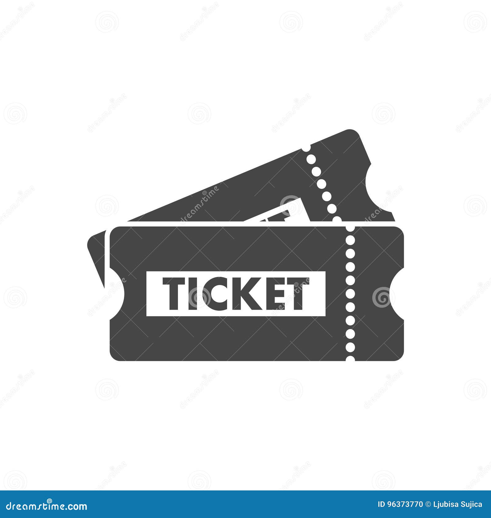 Ticket icon stock vector. Illustration of button, elements - 96373770