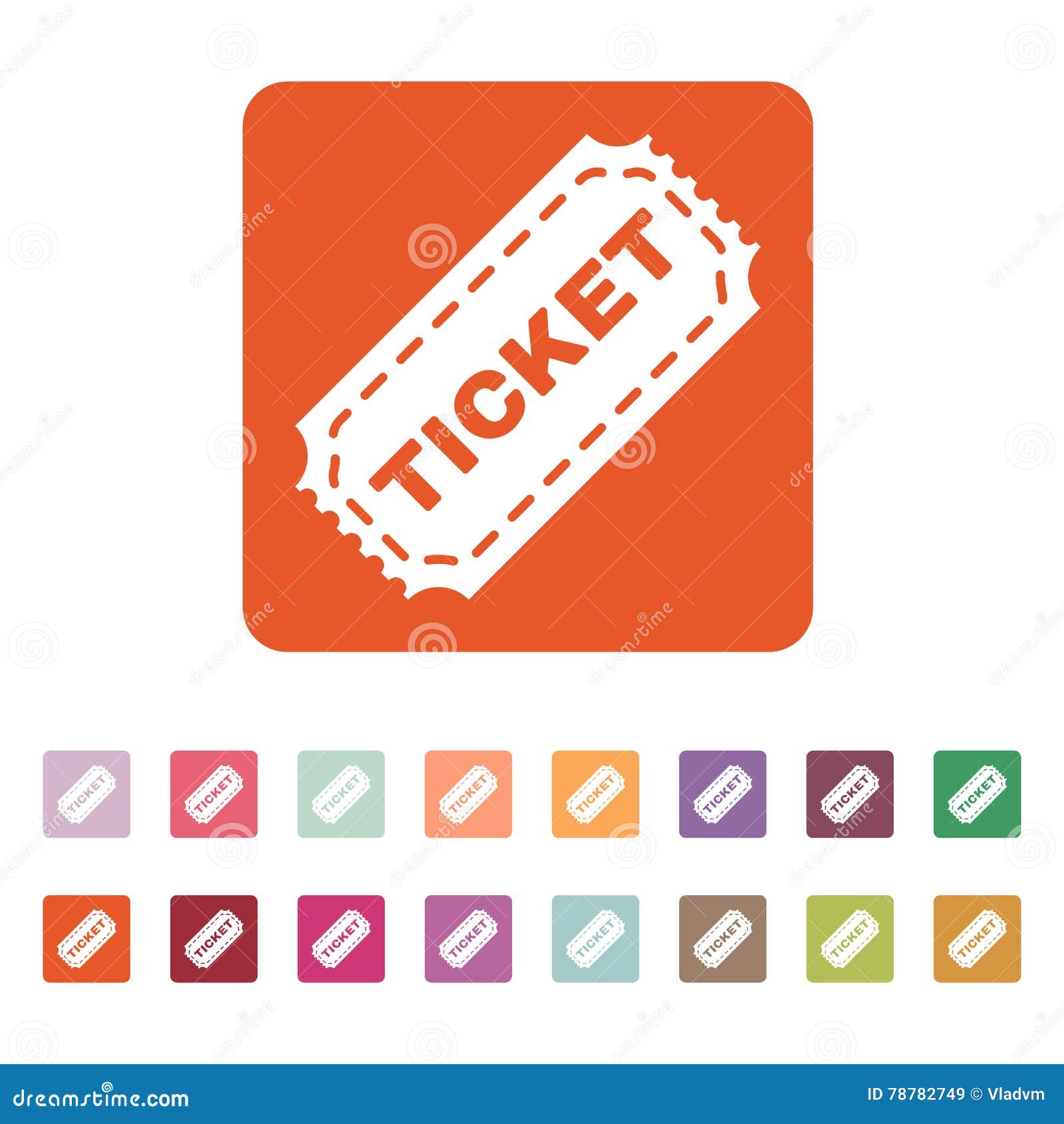 The Ticket Icon. Ticket Symbol Stock Vector - Illustration of ...