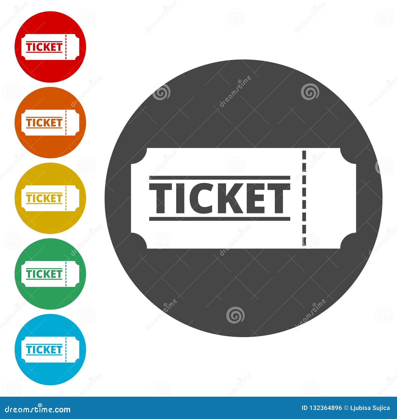 The Ticket Icon, Ticket Symbol Stock Vector - Illustration of front ...