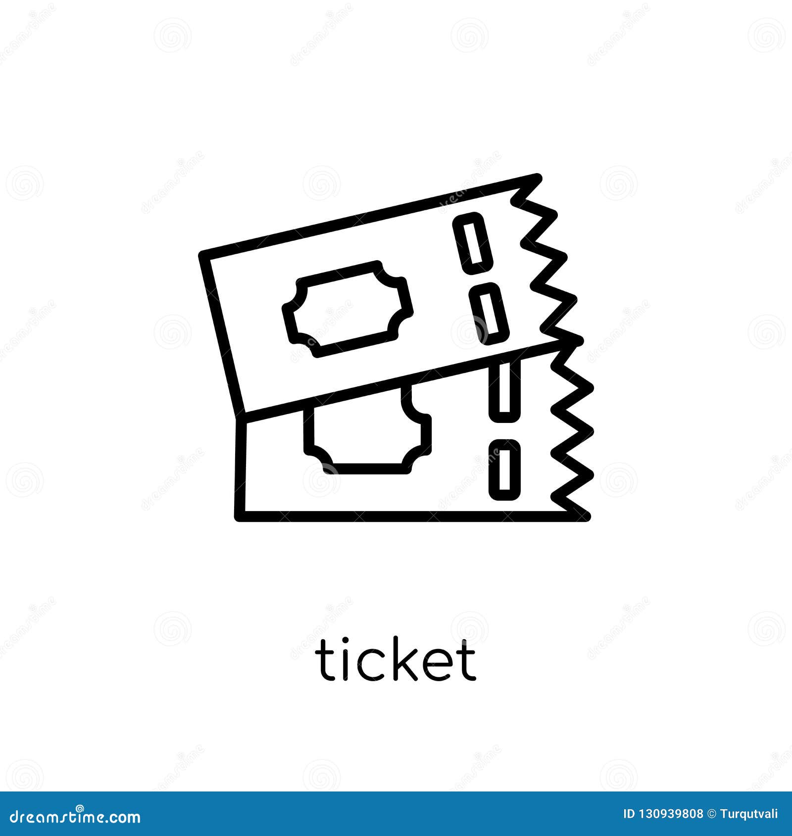 Ticket Icon. Trendy Modern Flat Linear Vector Ticket Icon on White ...