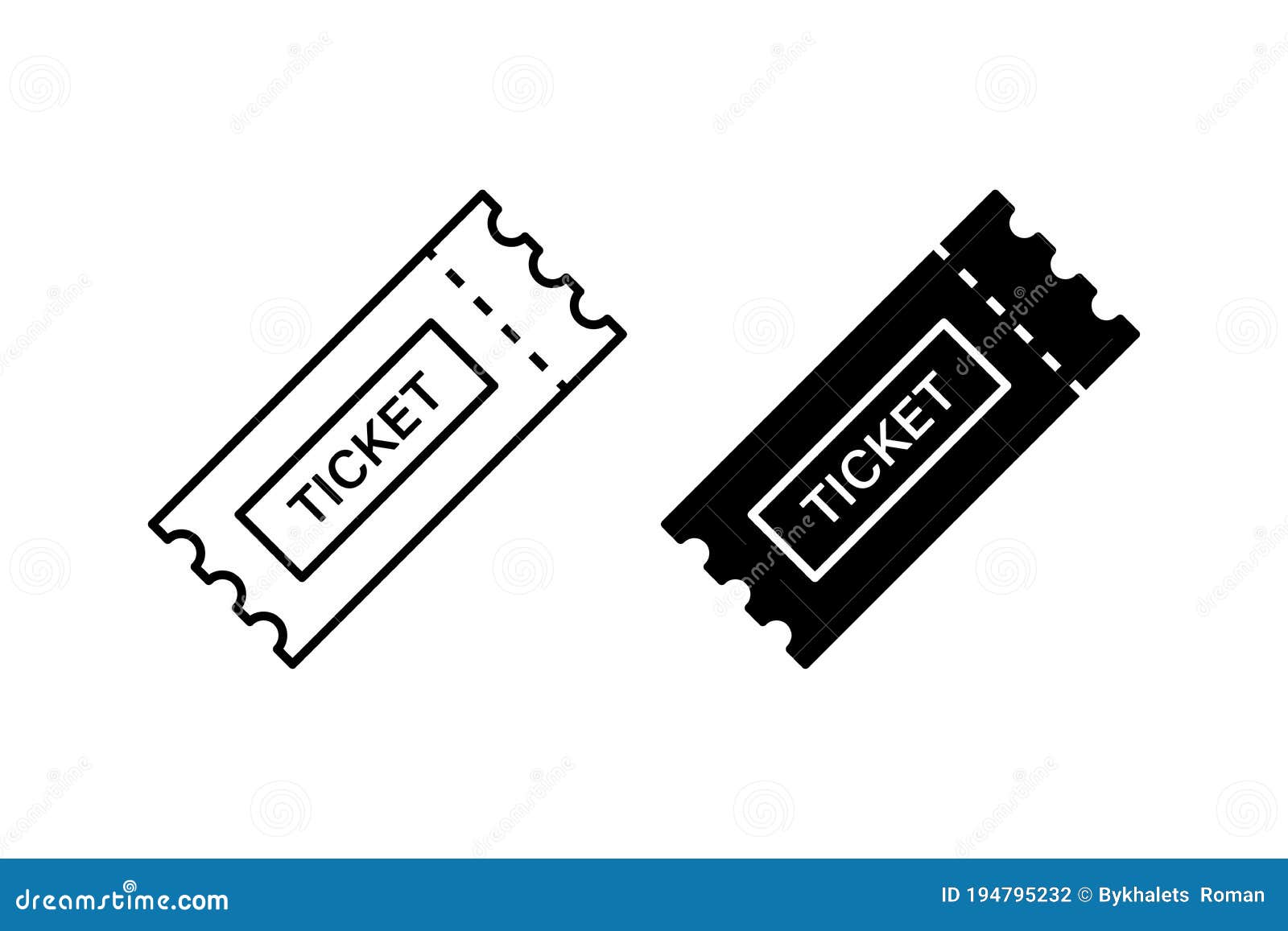 Ticket Icon. Vector Isolated Element. Line Raffle Ticket Symbol Stock ...