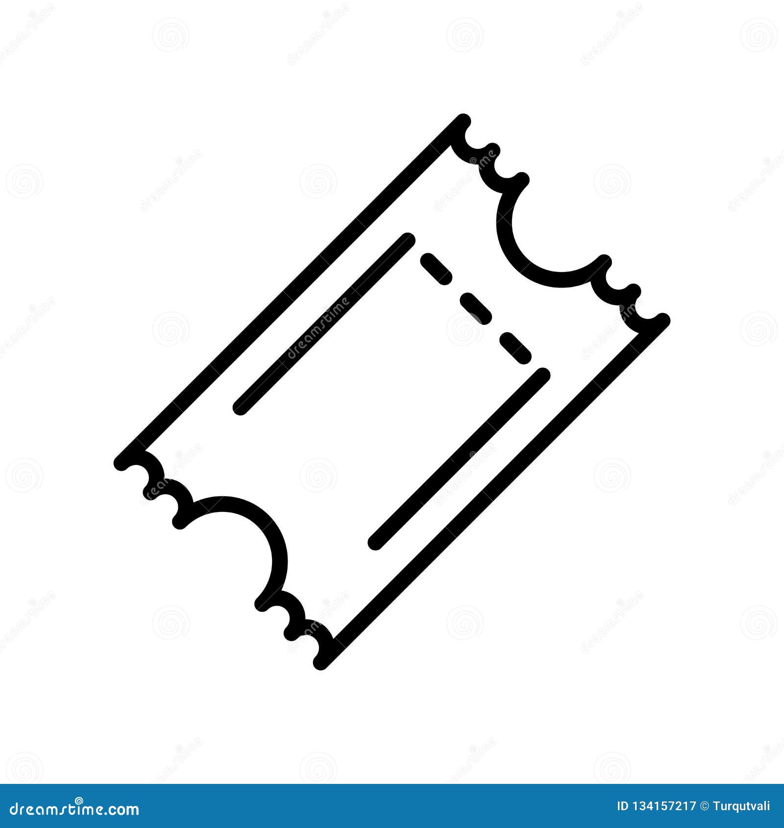 Ticket Icon Vector Isolated on White Background, Ticket Sign , Line and ...