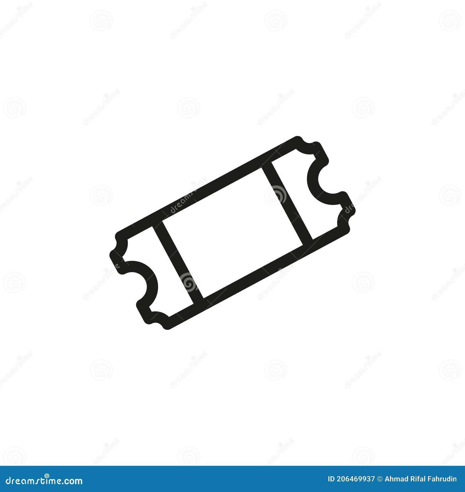 Ticket Icon Vector. Line Raffle Ticket Symbol Stock Vector ...