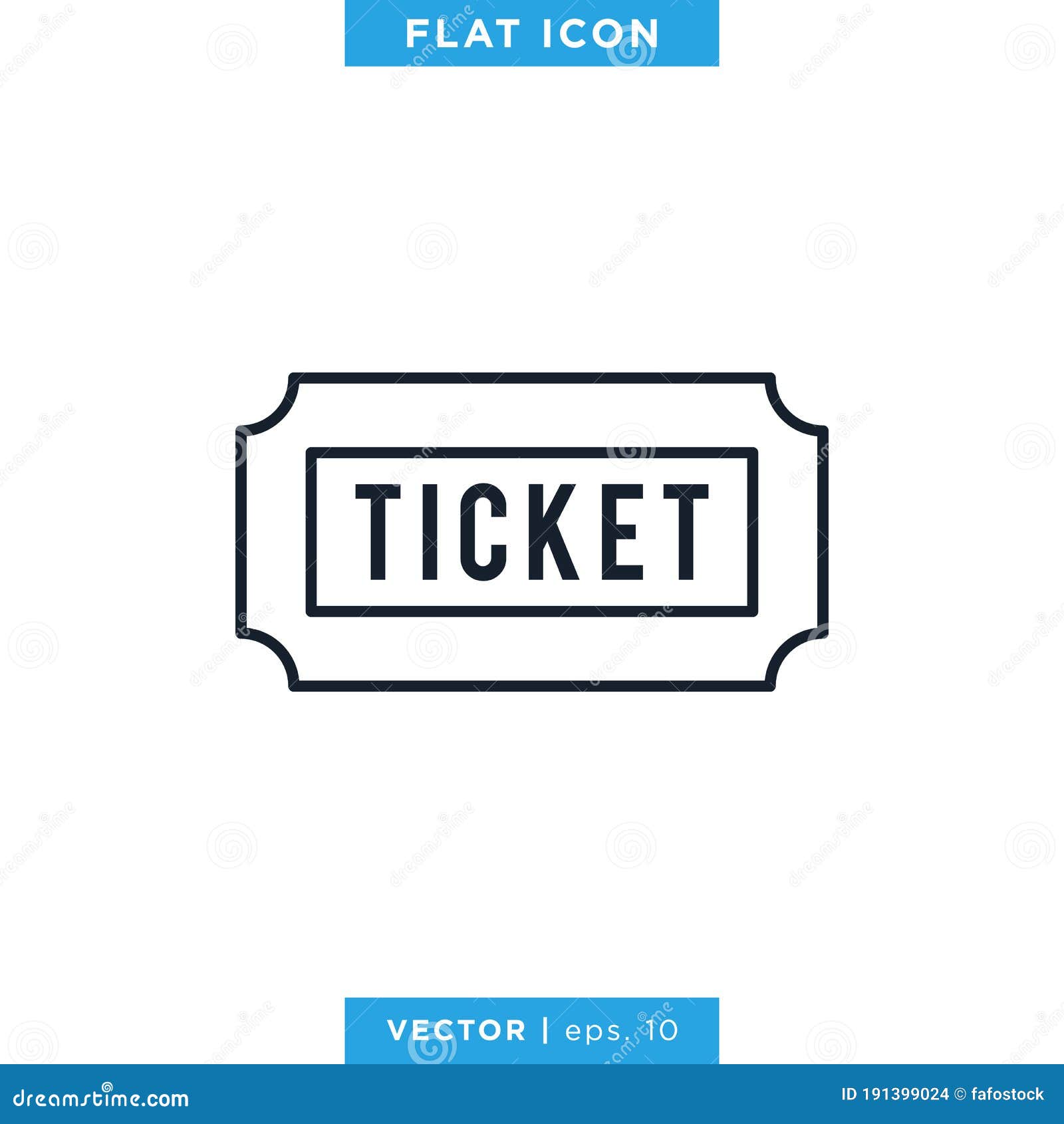 Ticket Icon Vector Logo Design Template Stock Vector - Illustration of ...
