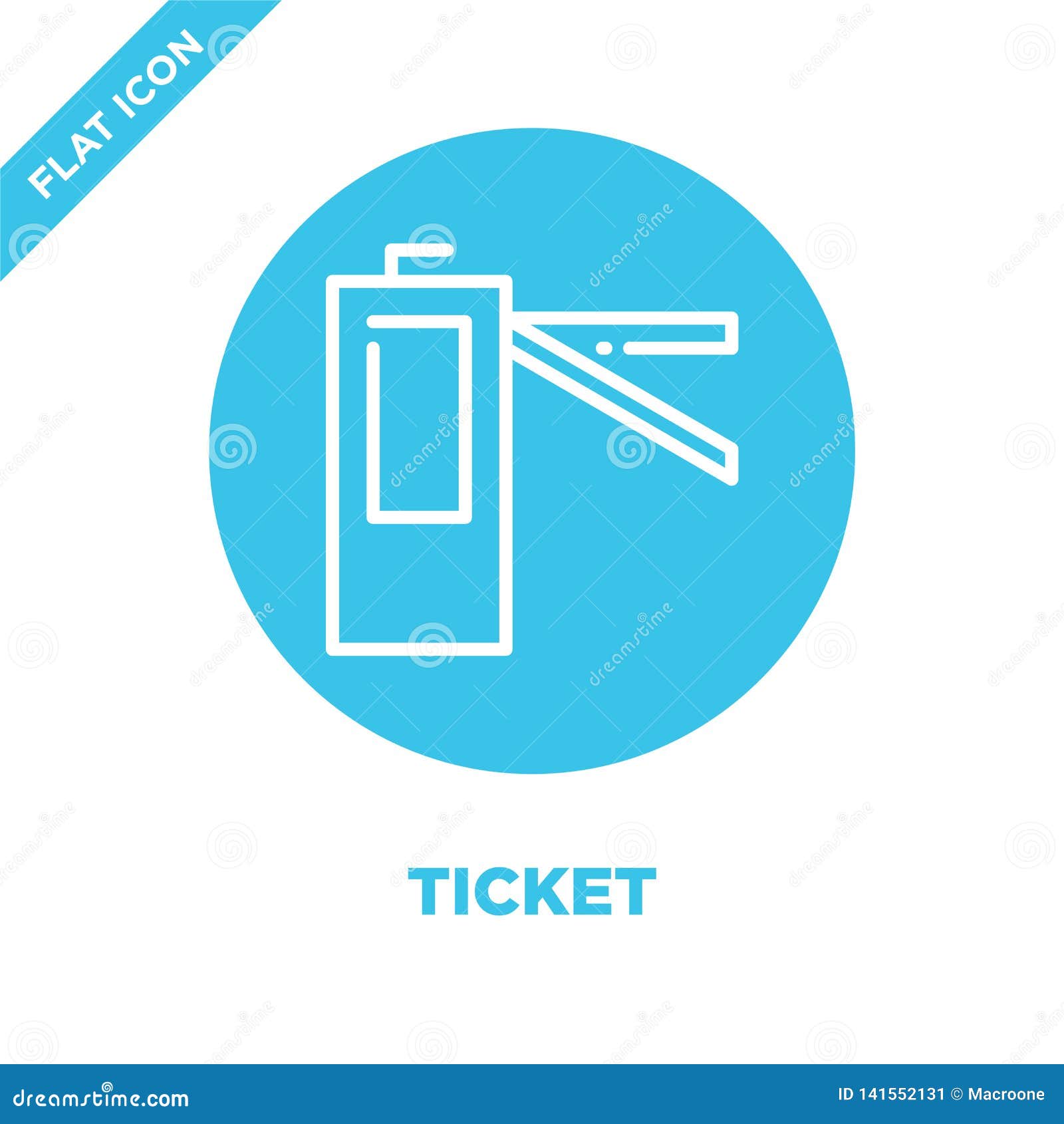 Ticket Icon Vector. Thin Line Ticket Outline Icon Vector Illustration ...