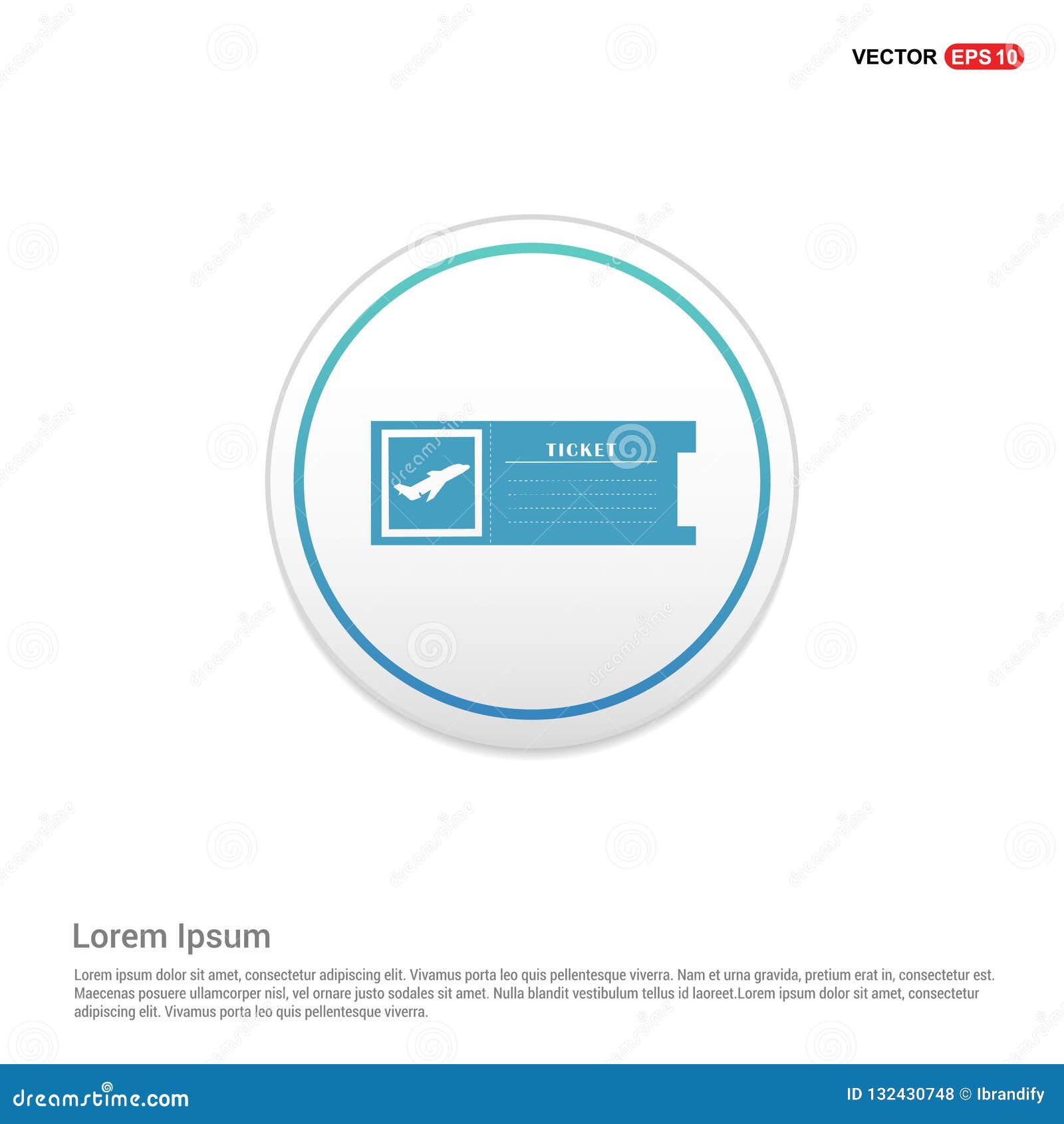 Ticket Icon - White Circle Button Stock Vector - Illustration of ferry ...