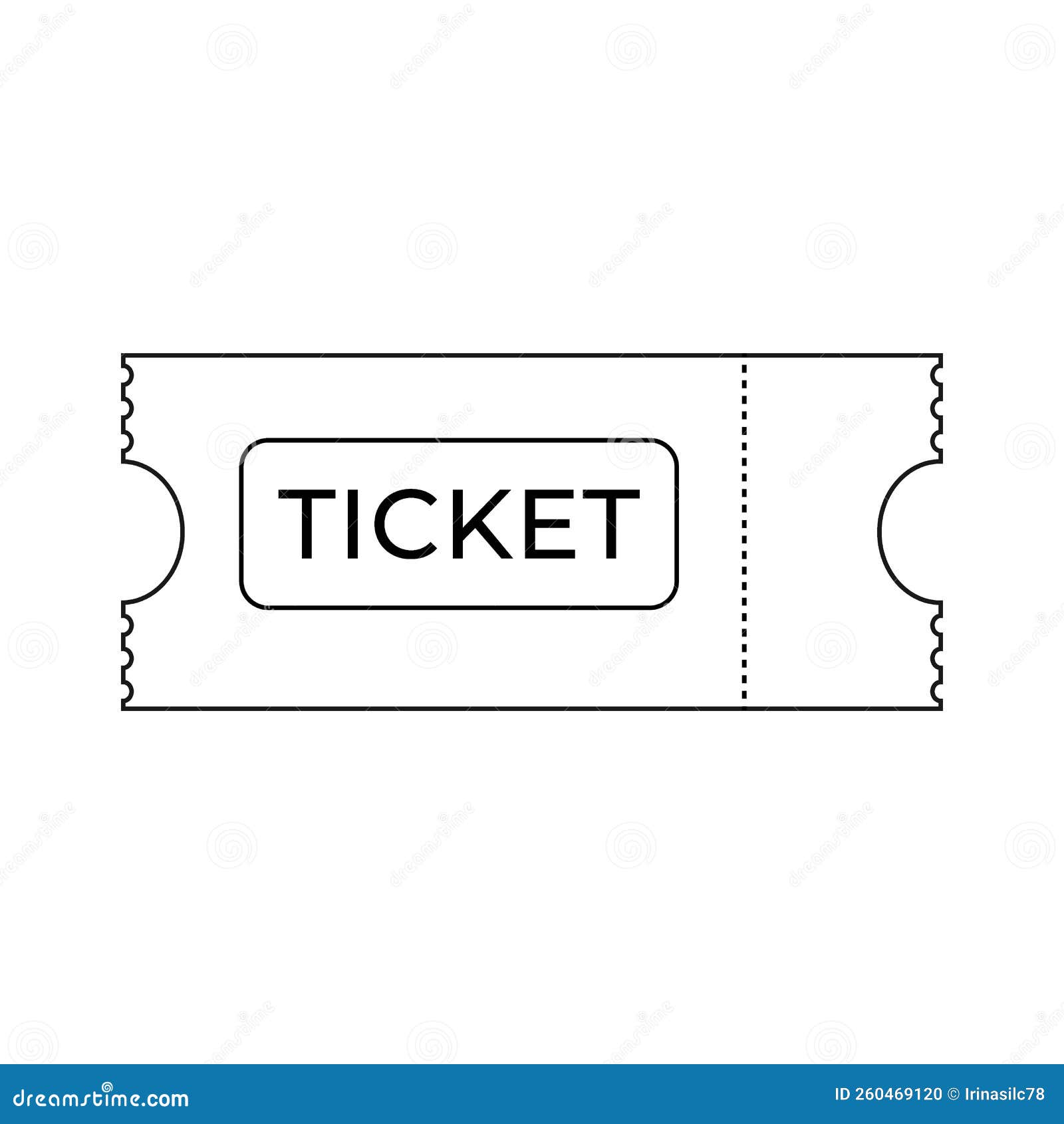 Ticket line art stock vector. Illustration of outline - 260469120