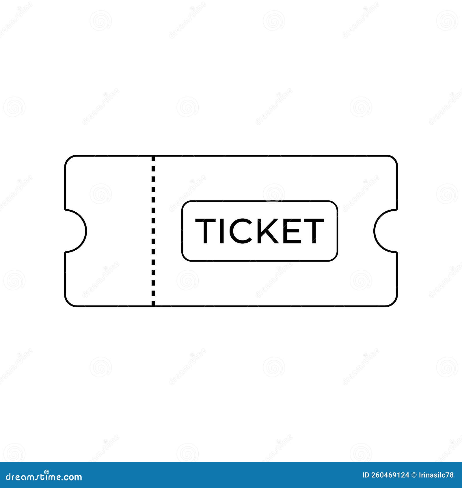 Ticket line art stock vector. Illustration of concert - 260469124