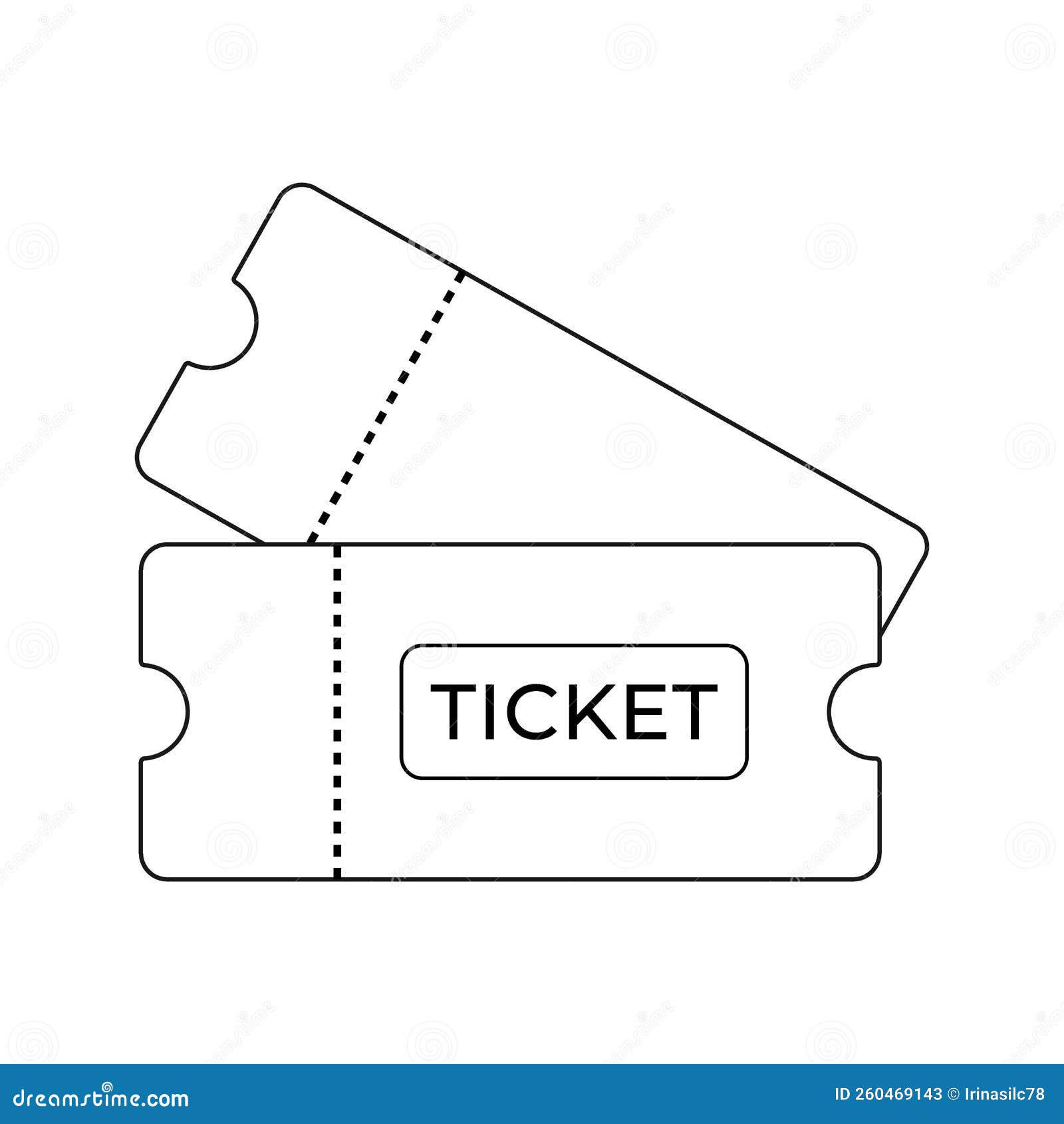 Ticket line art stock vector. Illustration of pass, line - 260469143