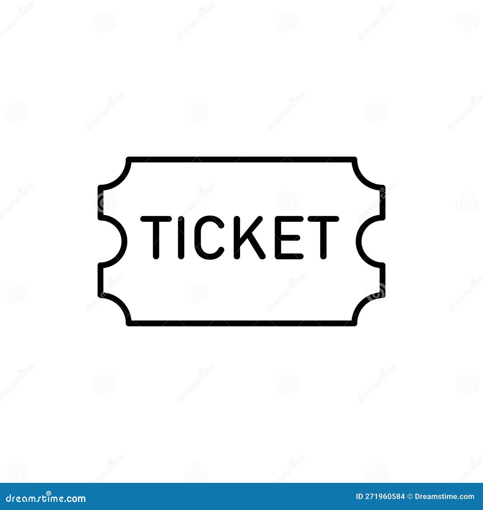 Ticket Line Art. Outline Ticket Icon. Vector. Stock Vector ...