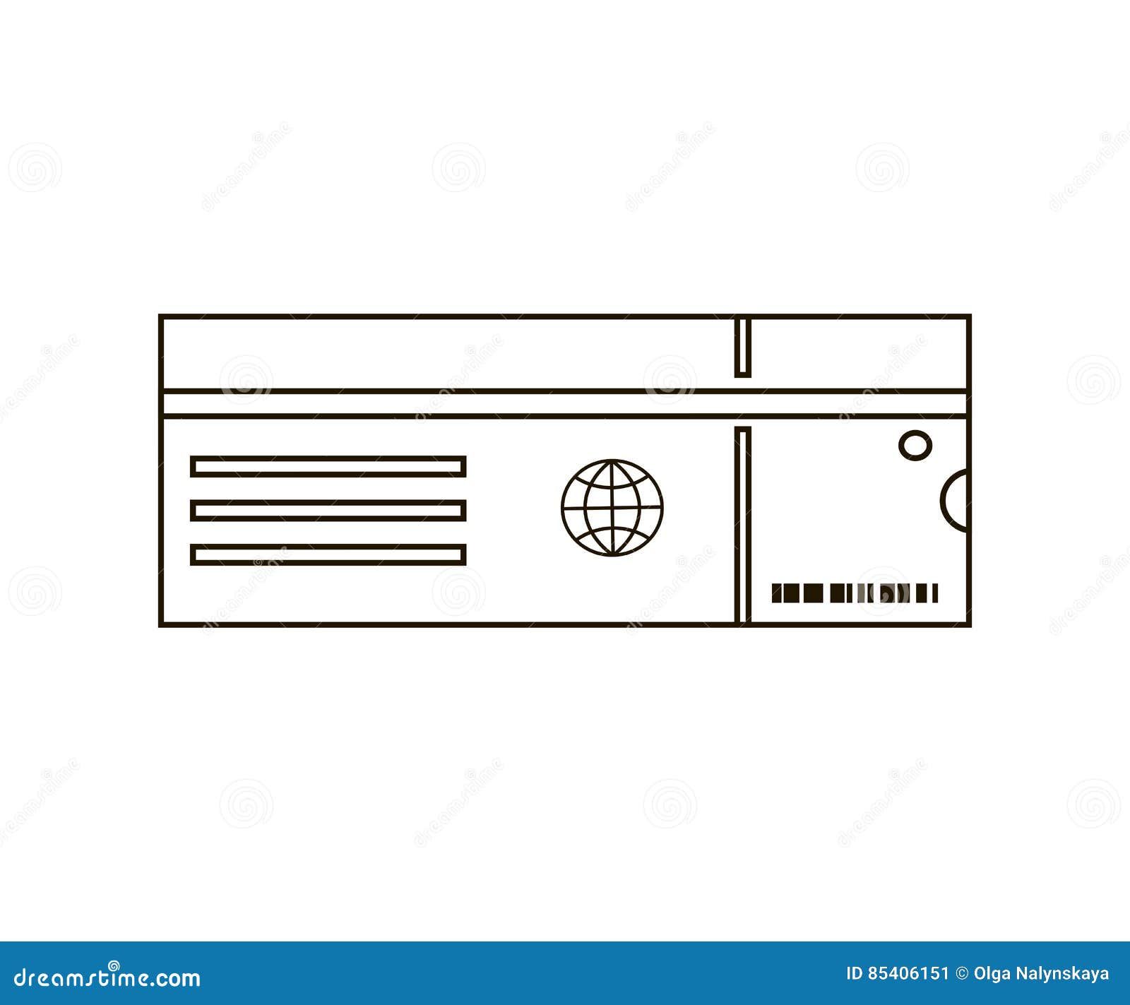 Ticket Line Icon stock vector. Illustration of entrance - 85406151