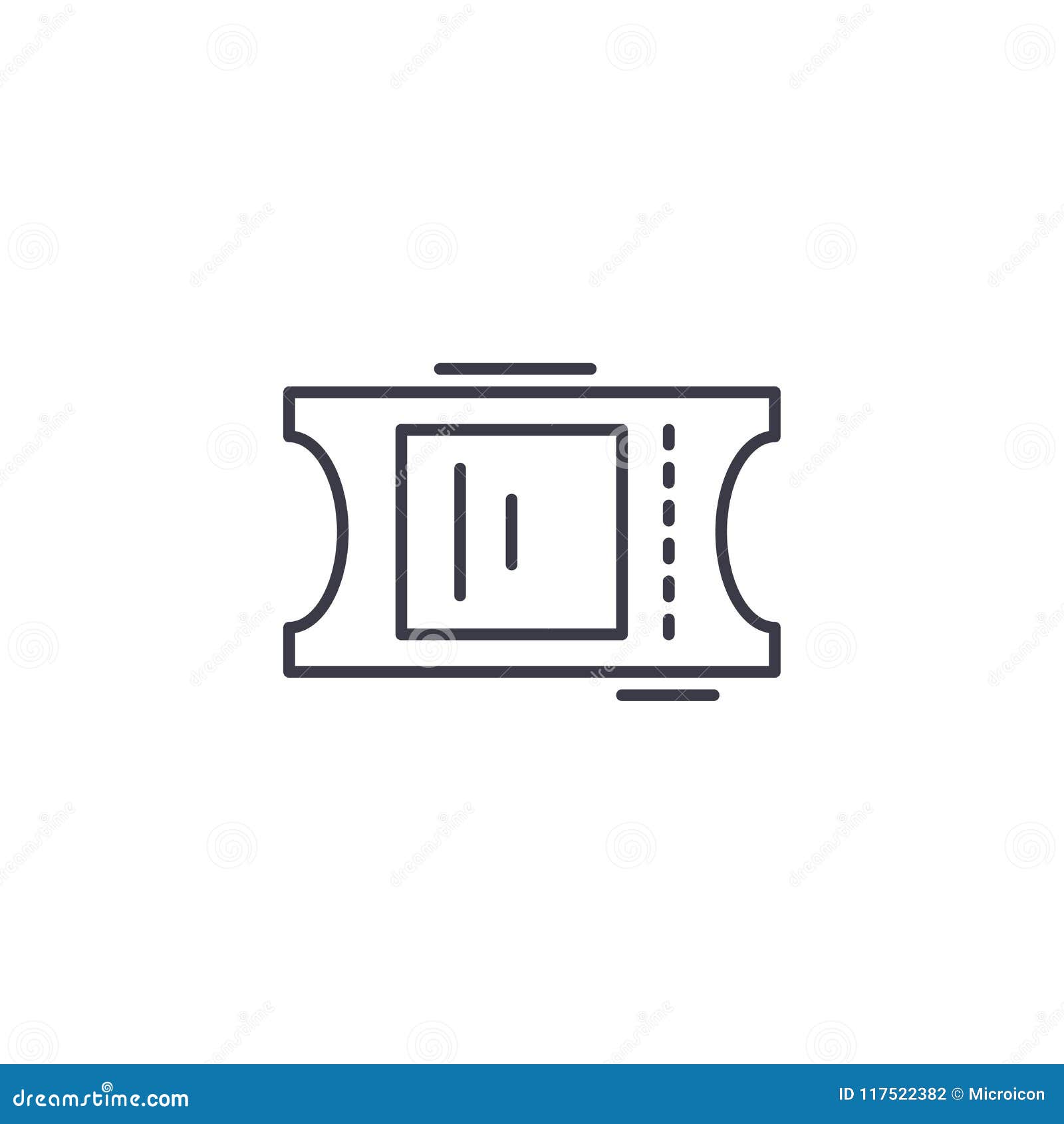 Ticket Linear Icon Concept. Ticket Line Vector Sign, Symbol ...