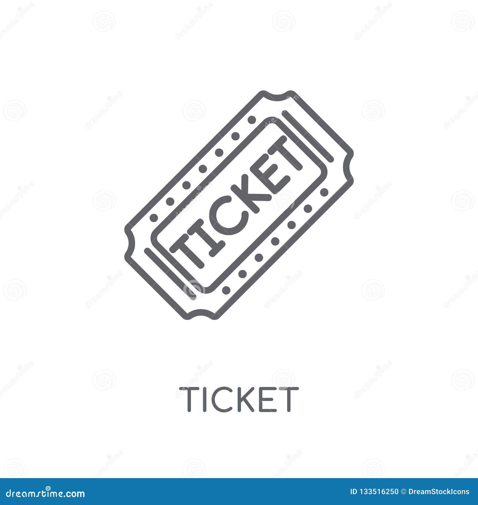 Ticket Linear Icon. Modern Outline Ticket Logo Concept on White Stock ...