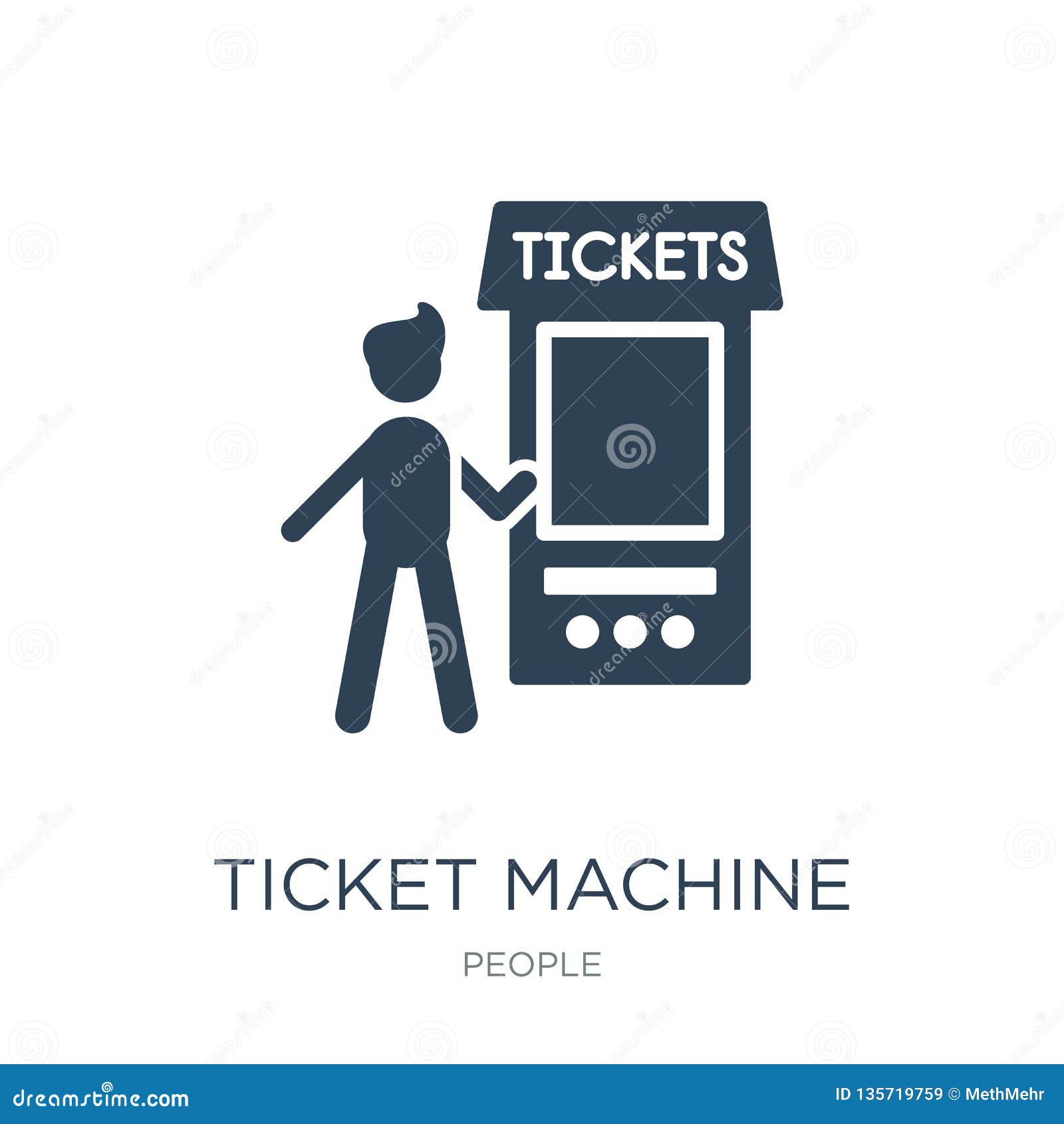 Ticket Machine Icon in Trendy Design Style. Ticket Machine Icon ...