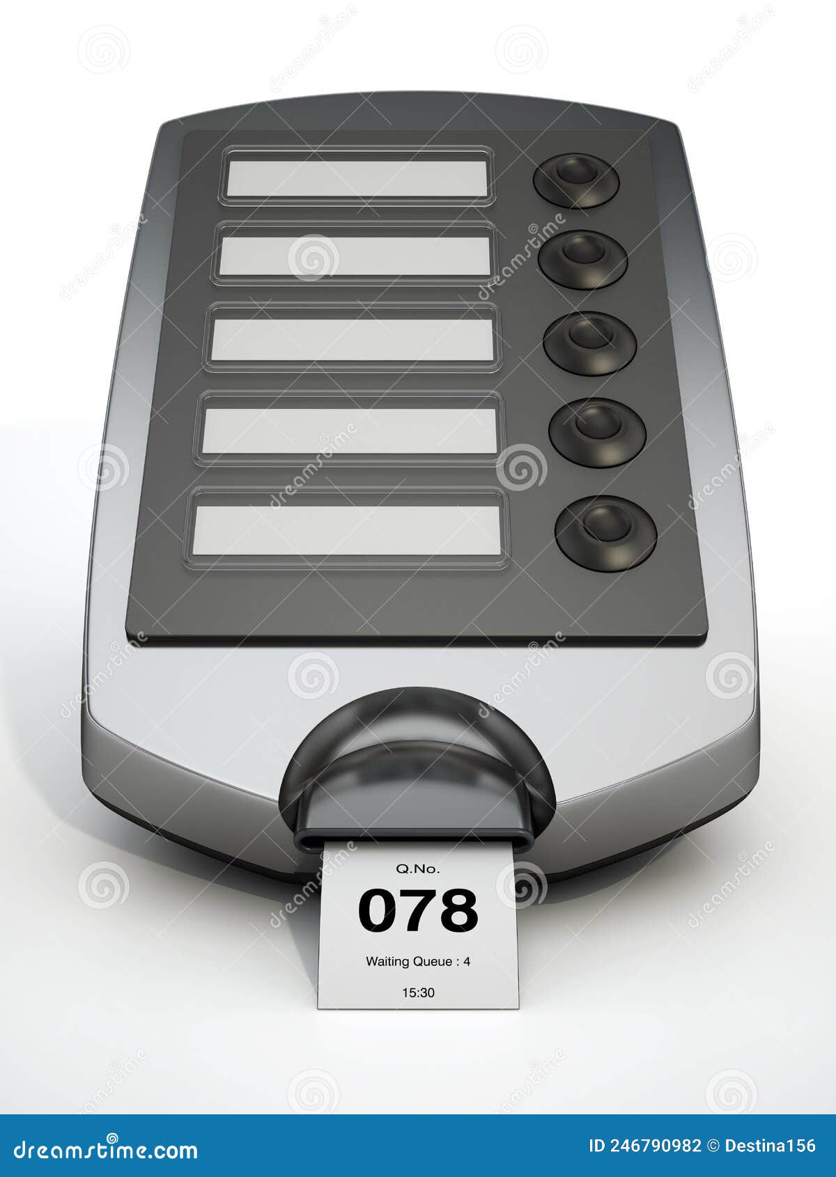 Ticket Machine with the Number 78 on the Ticket. 3D Illustration Stock ...