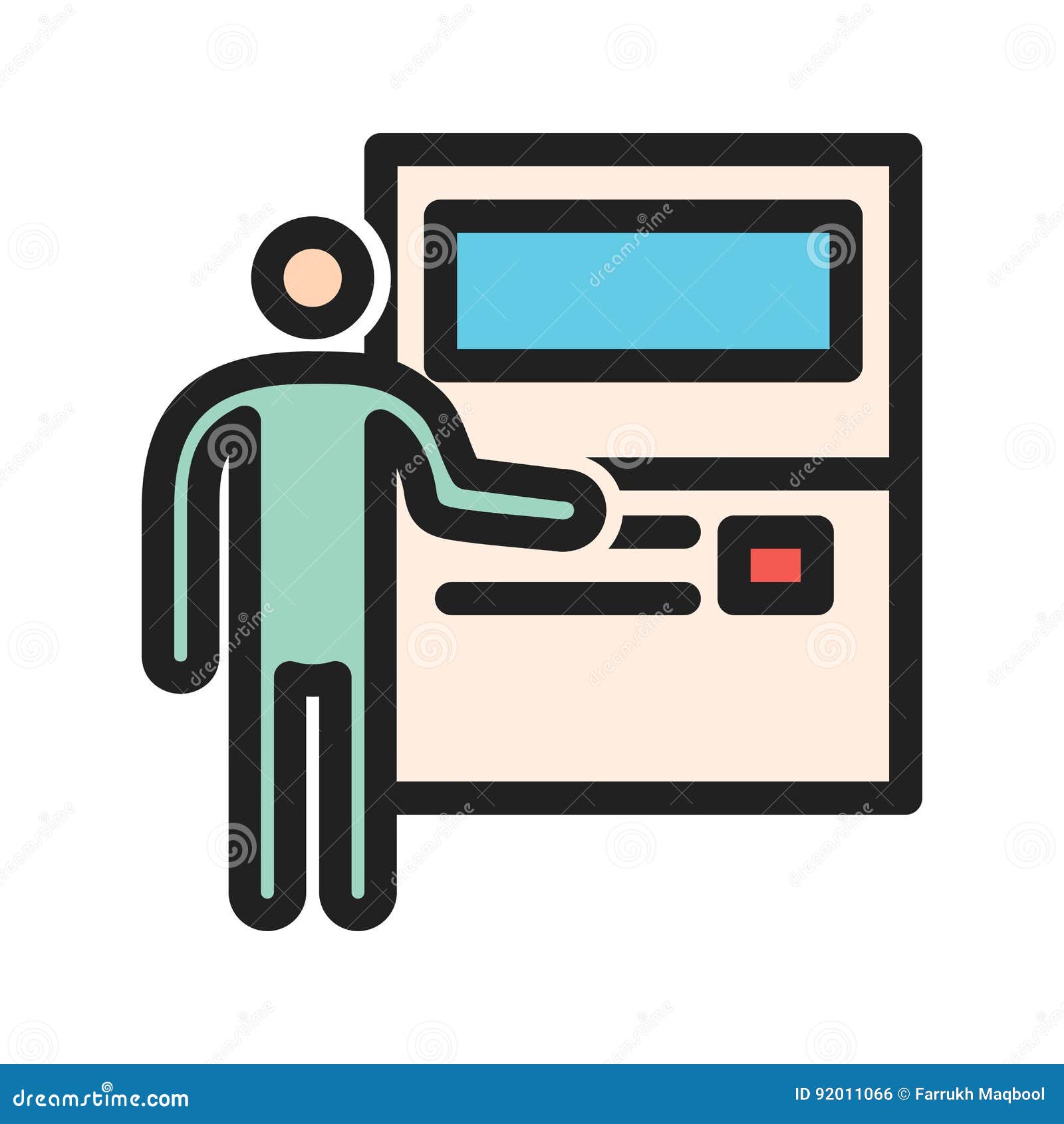 Ticket Machine stock vector. Illustration of terminal - 92011066
