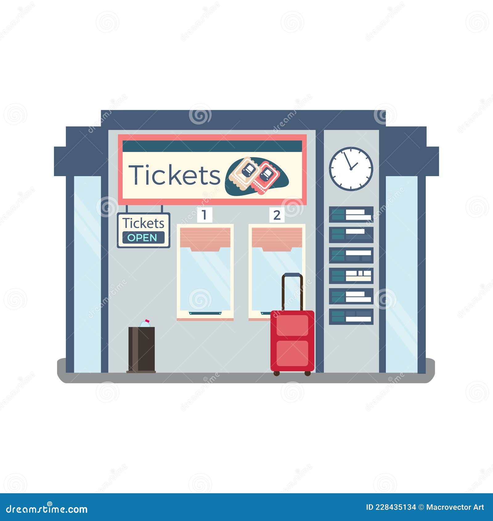 Ticket Office Illustration stock vector. Illustration of platform ...