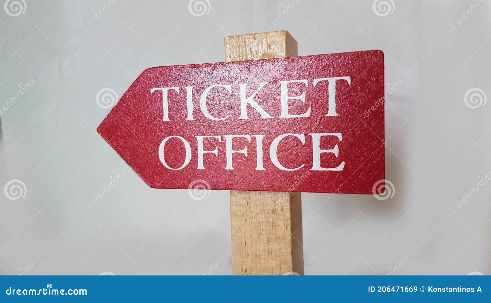 Ticket Office Red Arrow Sing Showing the Direction Stock Image - Image ...