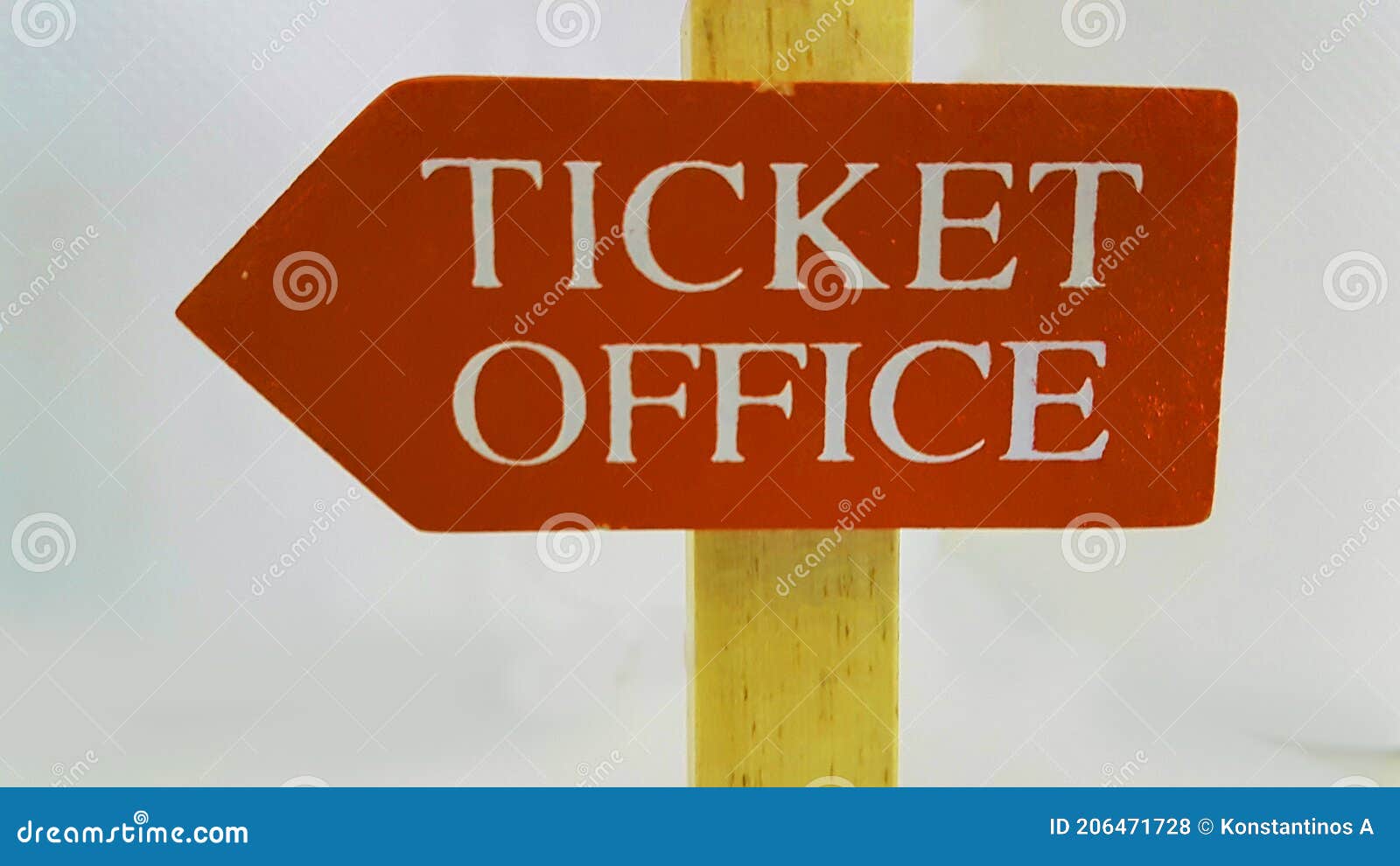 Ticket Office Red Arrow Sing Showing the Direction Stock Photo - Image ...