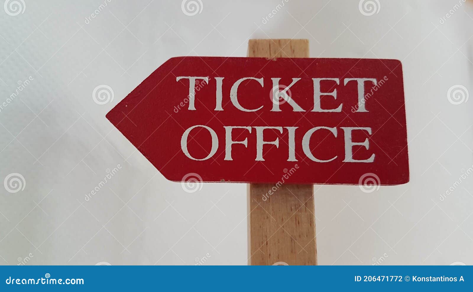 Ticket Office Red Arrow Sing Showing the Direction Stock Photo - Image ...