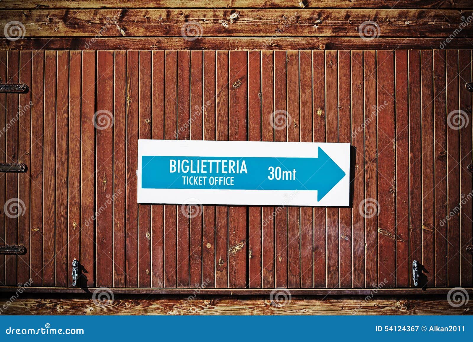 Ticket Office Sign in Italian in Vintage Tone Stock Image - Image of ...