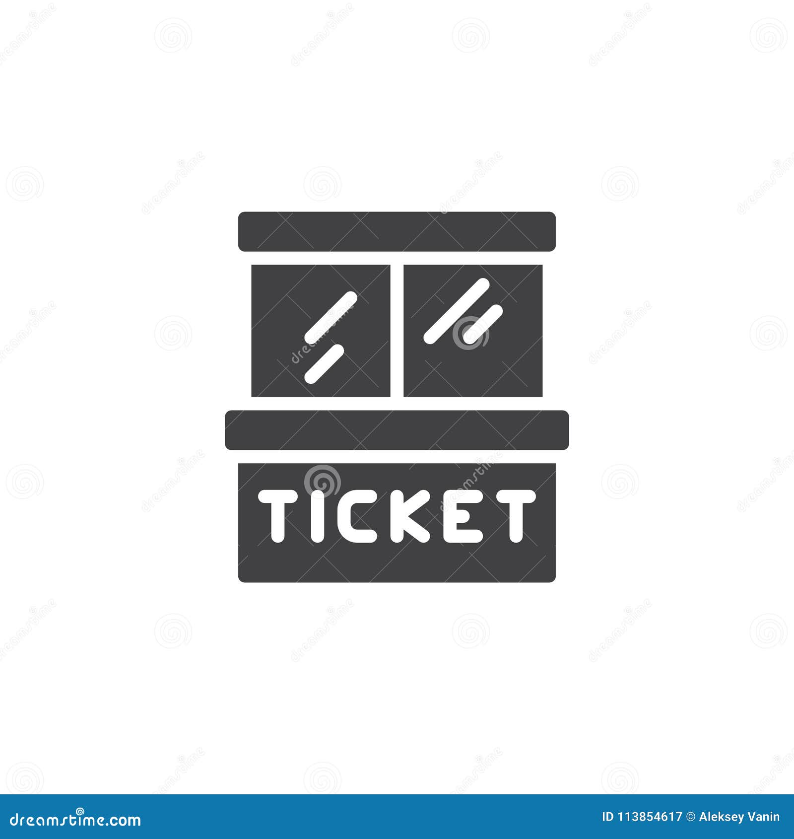 Ticket office vector icon stock vector. Illustration of office - 113854617