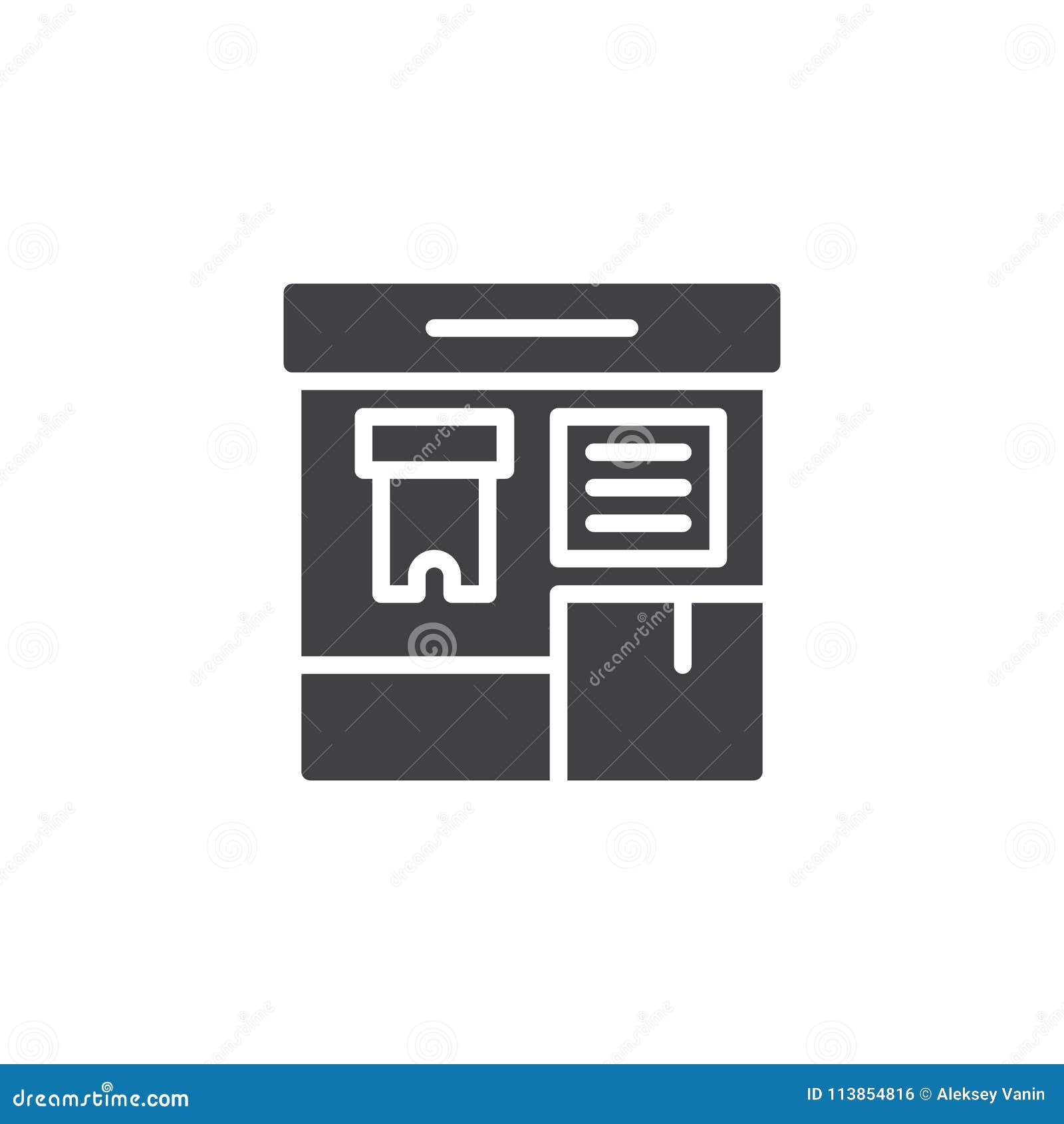 Ticket office vector icon stock vector. Illustration of ticket - 113854816