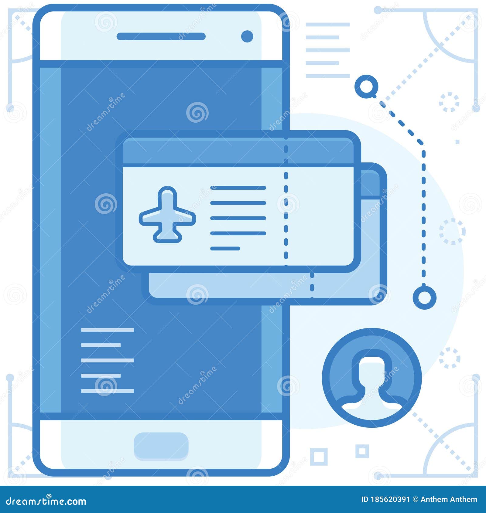 Ticket Order Illustration. Editable Stroke. Vector Illustration. Eps10 ...