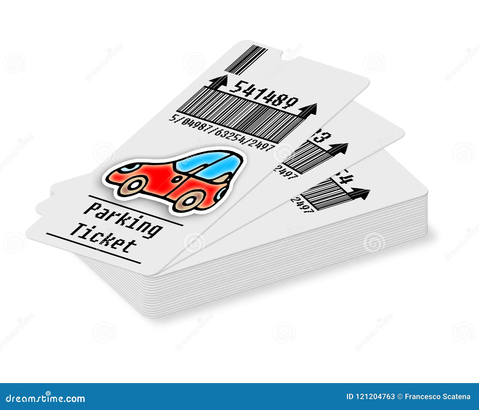 Ticket for Parking Area on White Background - Concept Image Stock ...