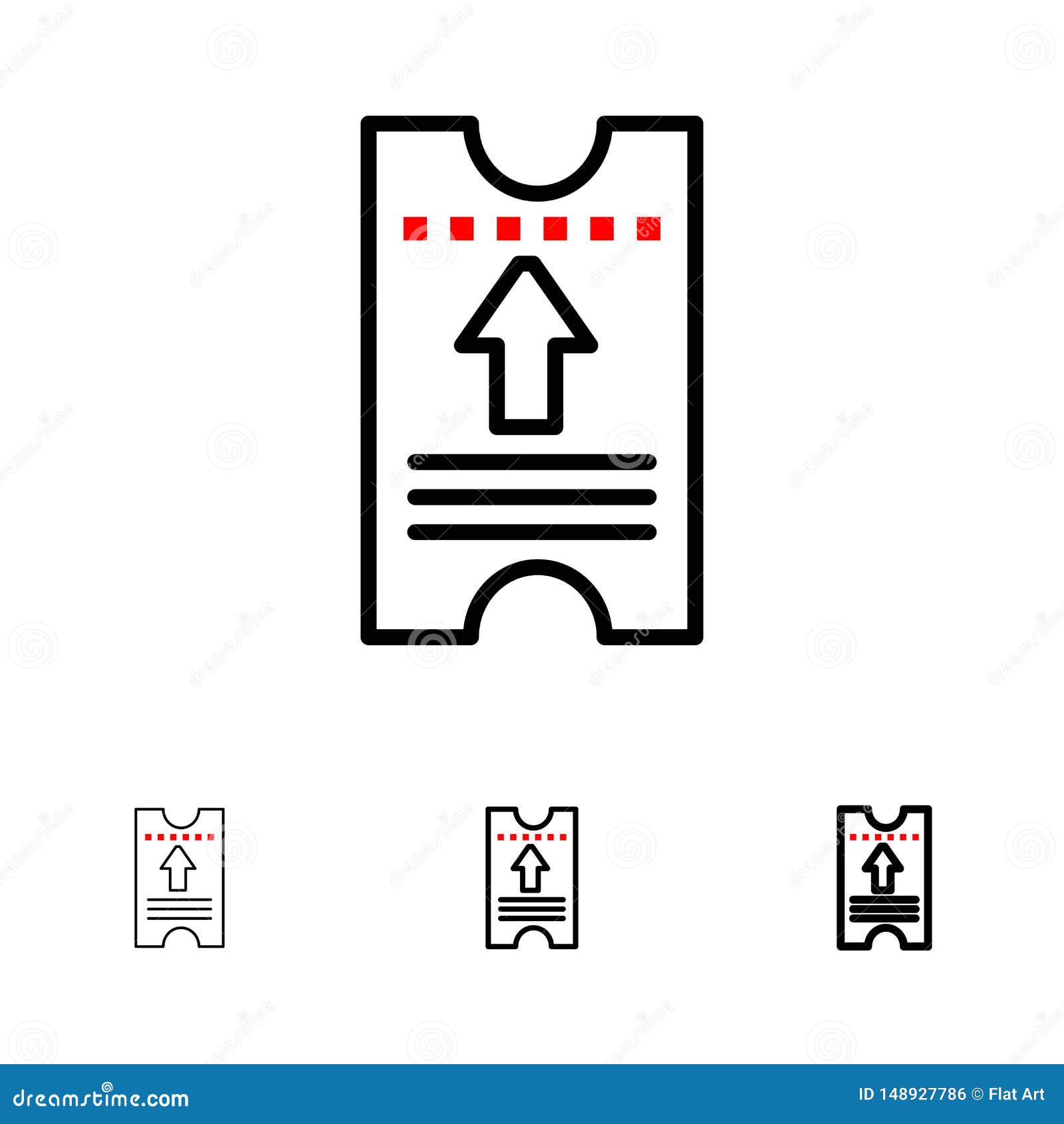 Ticket, Pass, Hotel, Arrow Bold and Thin Black Line Icon Set Stock ...