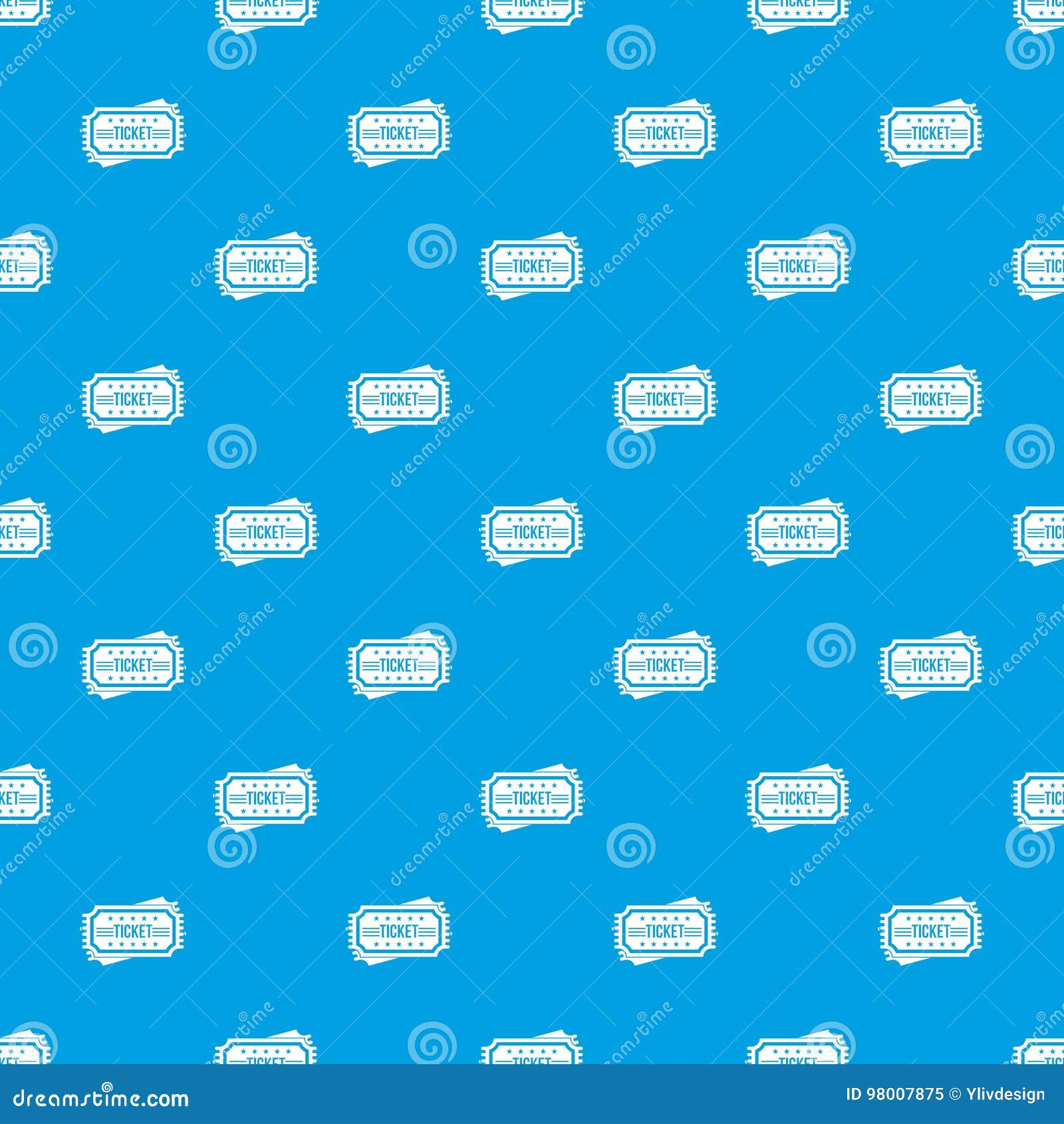 Ticket Pattern Seamless Blue Stock Vector - Illustration of cinema ...
