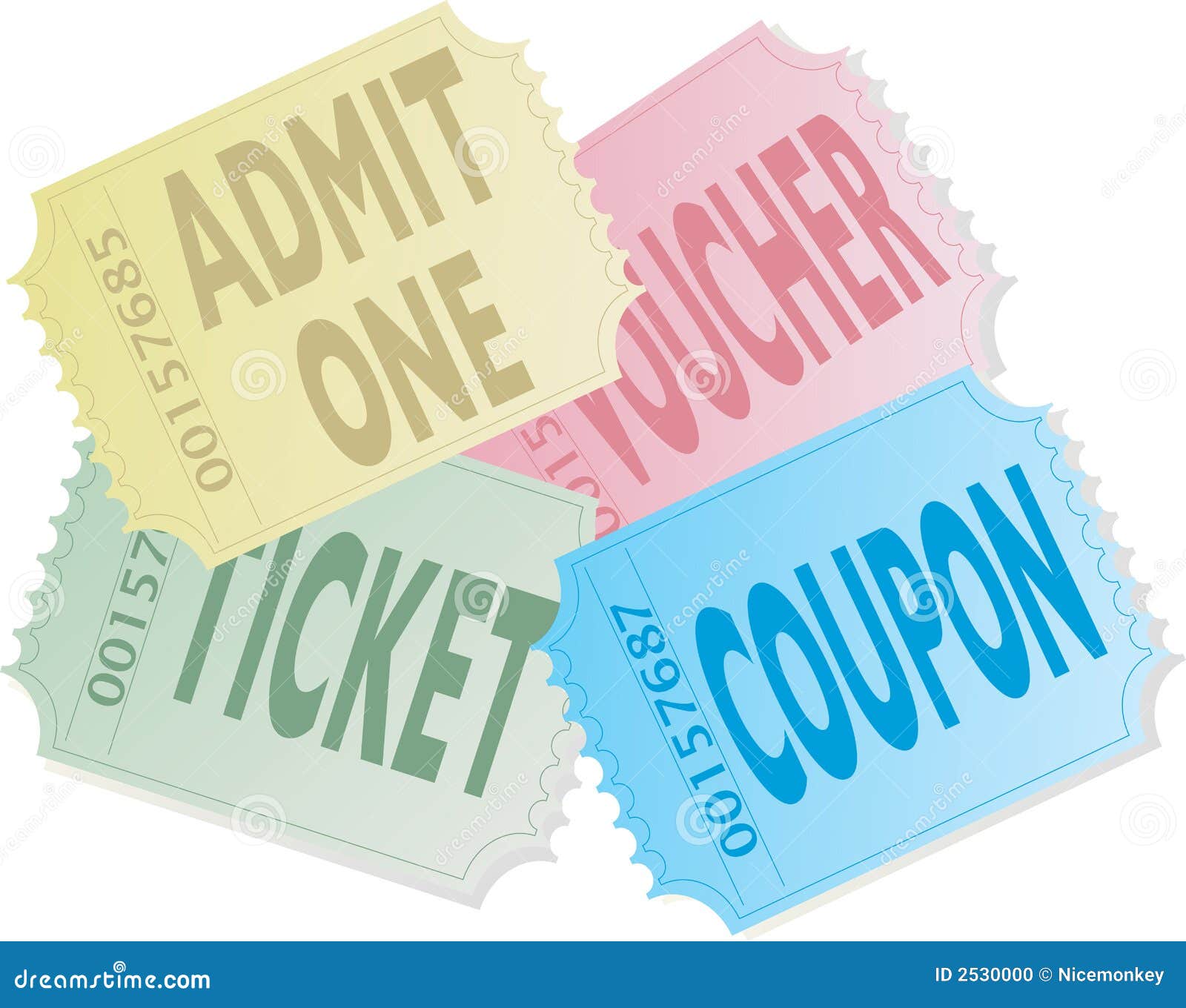 Ticket pile stock vector. Illustration of coupon, number - 2530000