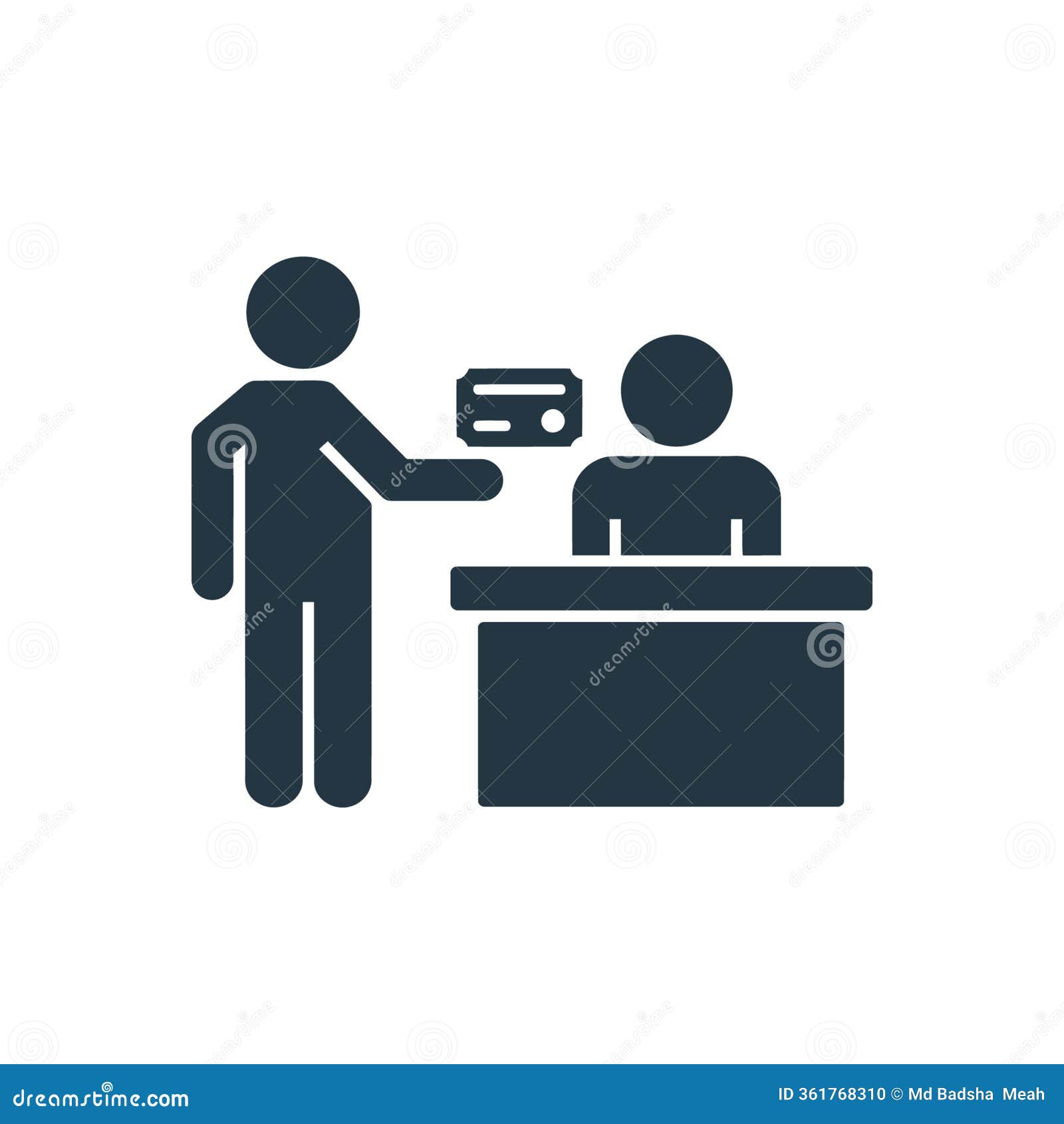 Ticket at reception icon stock vector. Illustration of reception ...