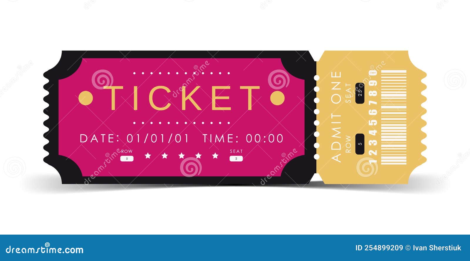 Ticket Sample. Modern Elegant Ticket Card Illustration Template. Vector ...
