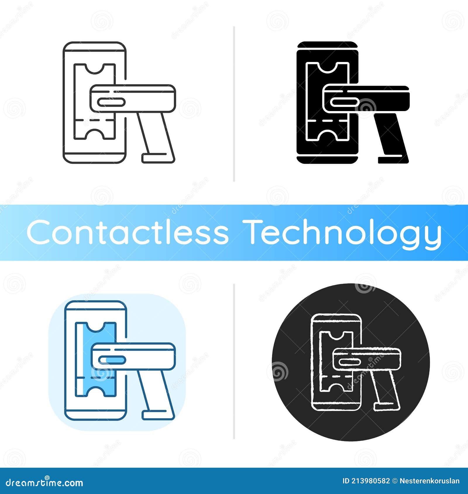 Ticket scanner icon stock vector. Illustration of gesture - 213980582