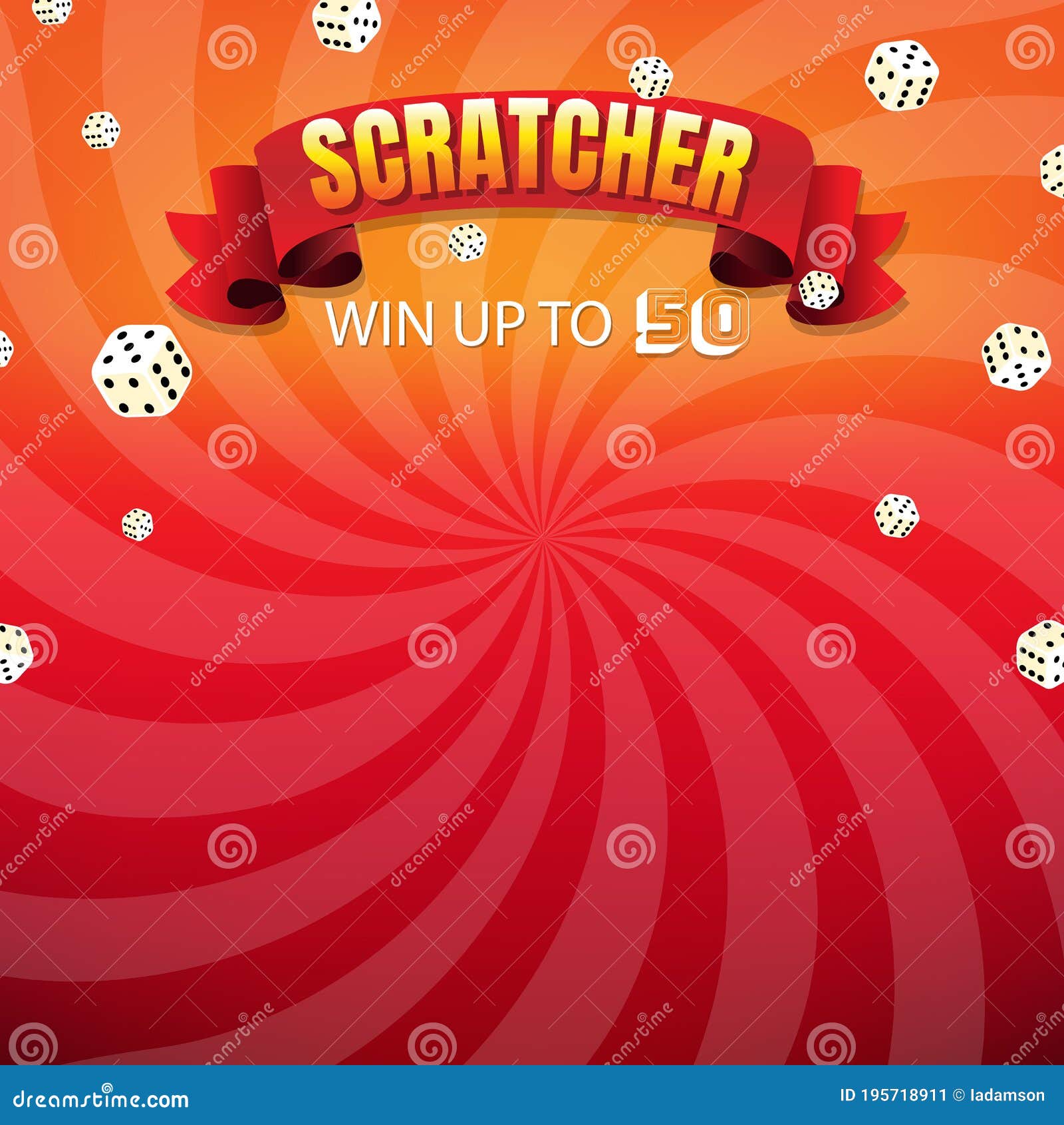 Ticket Scratch and Win stock vector. Illustration of random - 195718911