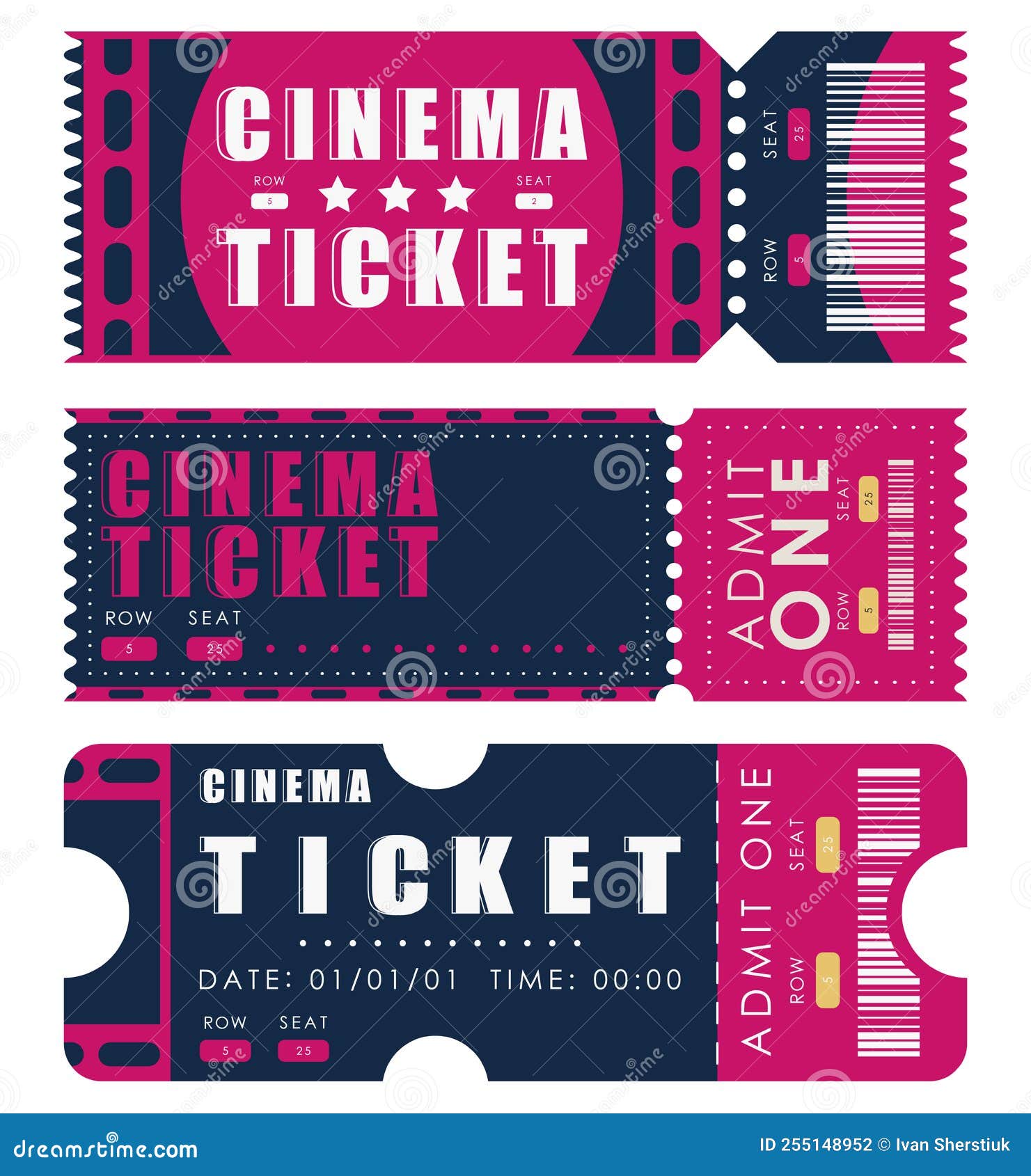 Ticket Set. Pass Card Design. Isolated. Vector. Stock Vector ...