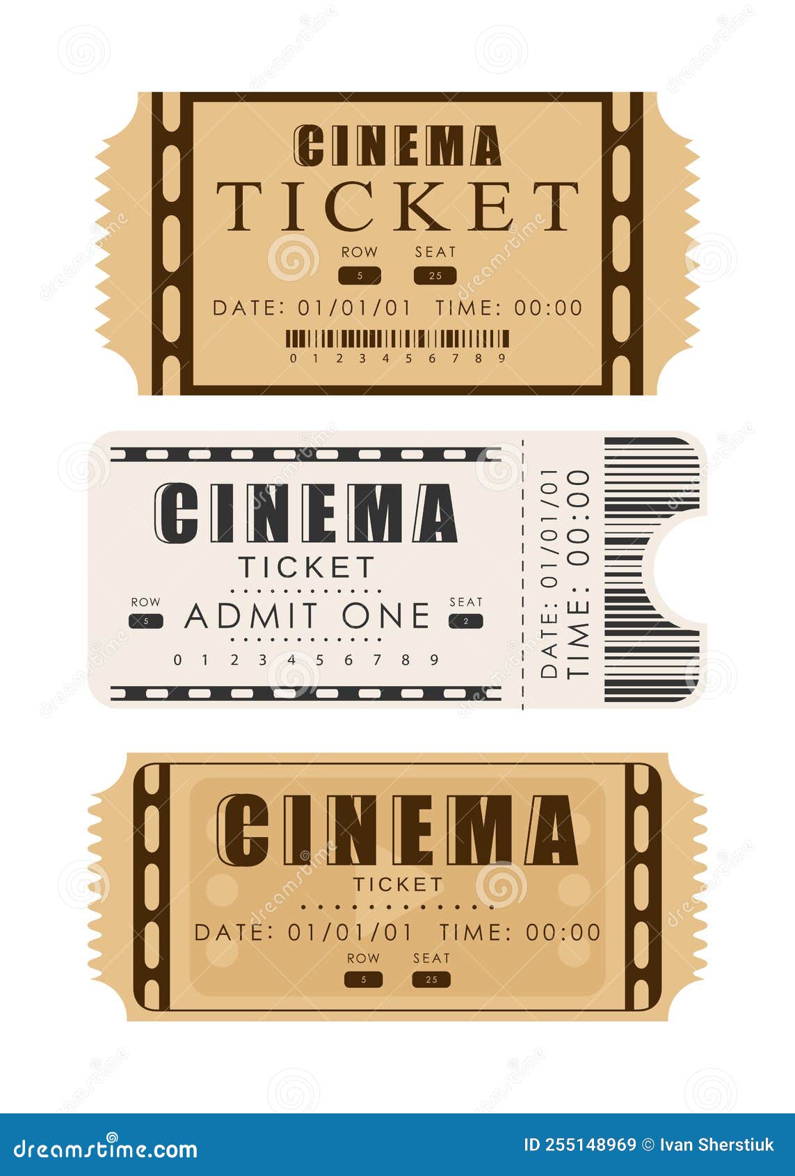 Ticket Set. Ready Design for Your Business. Isolated. Vector ...