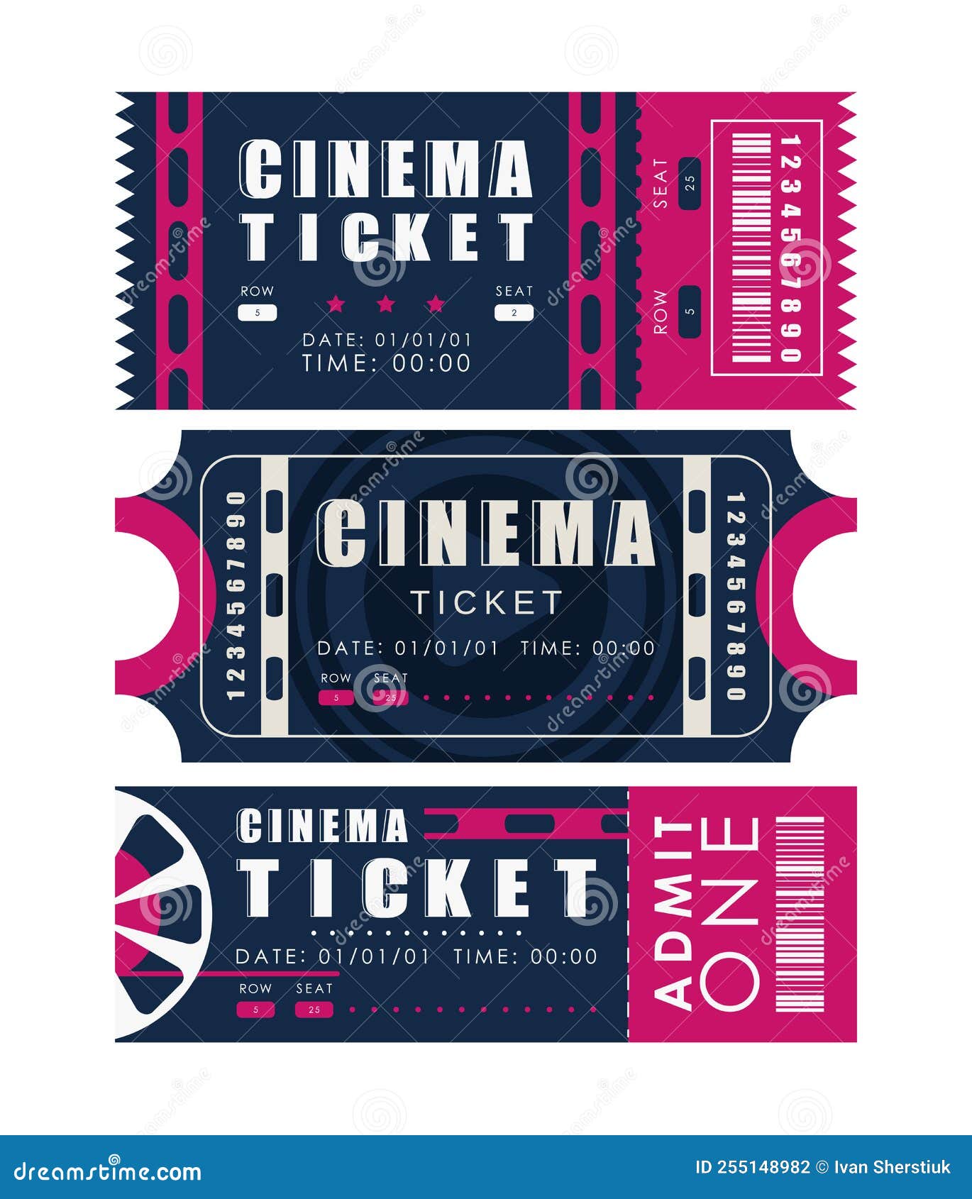 Ticket Set. Ready Design for Your Business. Isolated. Vector. Stock ...