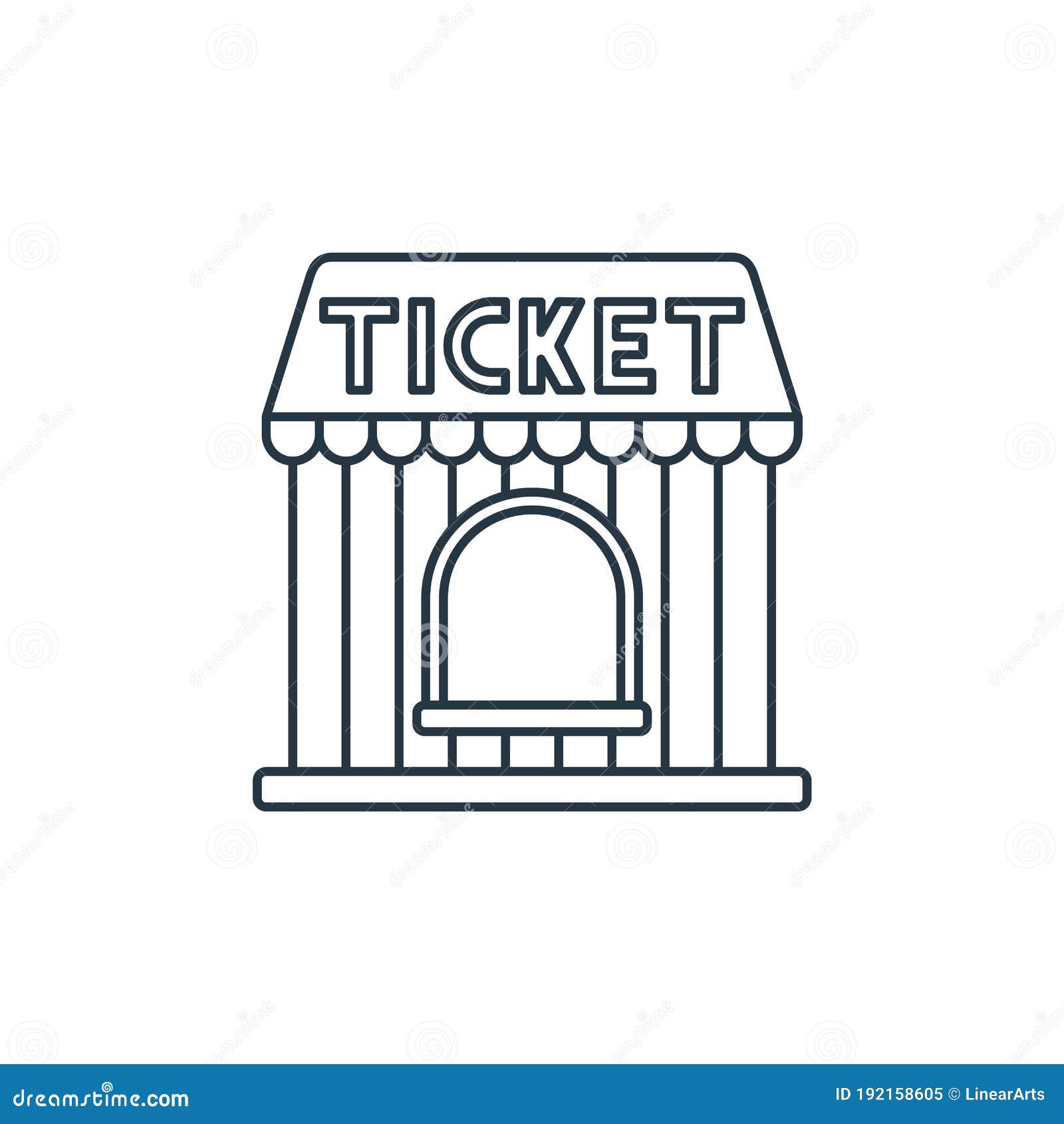 Ticket Shop Icon Vector from Carnival Concept. Thin Line Illustration ...