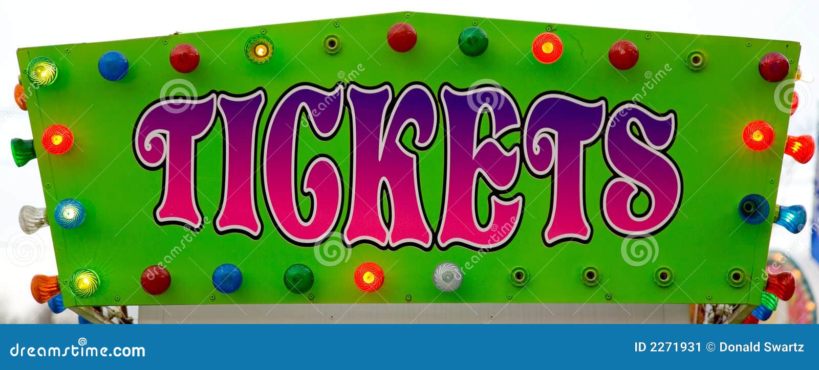 Ticket Sign stock image. Image of merry, park, lights - 2271931