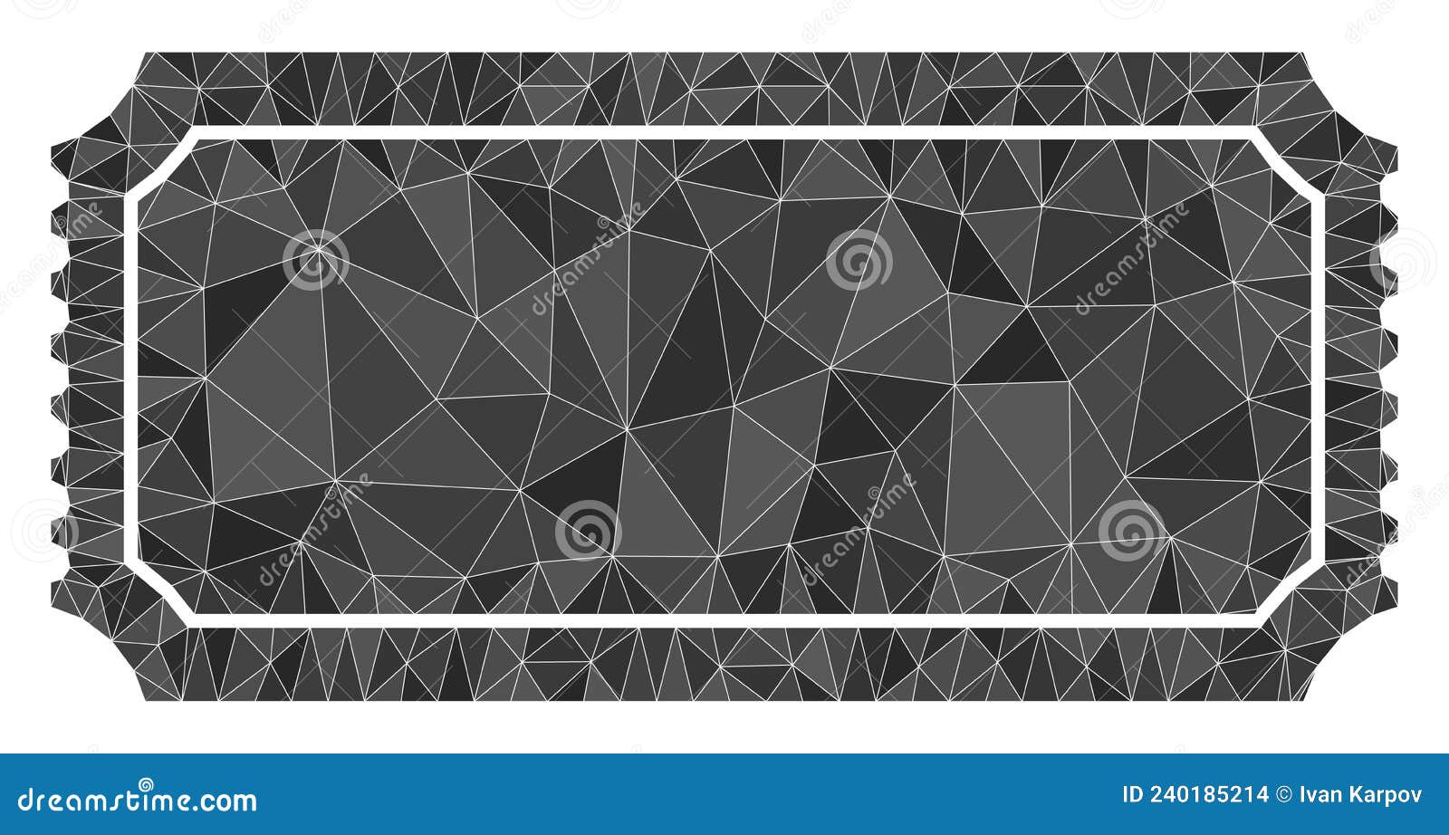 Ticket Template Low-Poly Mocaic Icon Stock Vector - Illustration of ...