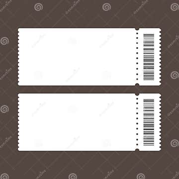 Ticket Template. Ticket Icons. Ticket with Barcode. Vector Illustration ...