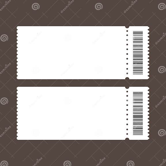 Ticket Template. Ticket Icons. Ticket with Barcode. Vector Illustration ...