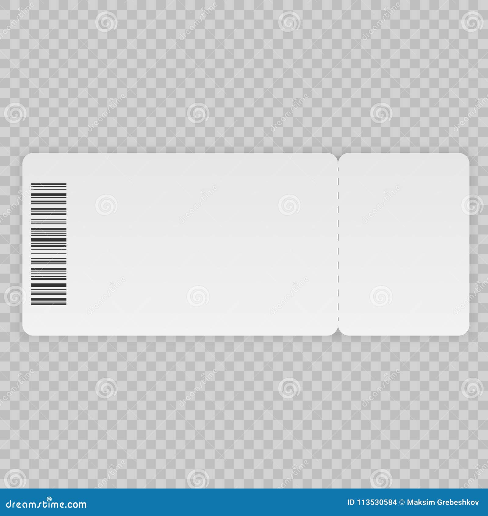 Ticket template stock vector. Illustration of blank - 113530584