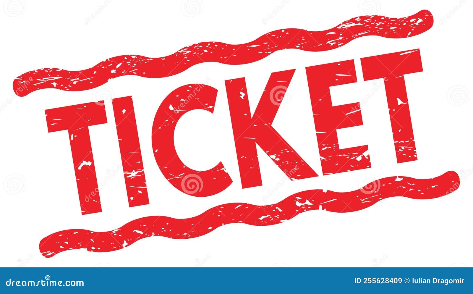 TICKET Text on Red Lines Stamp Sign Stock Illustration - Illustration ...