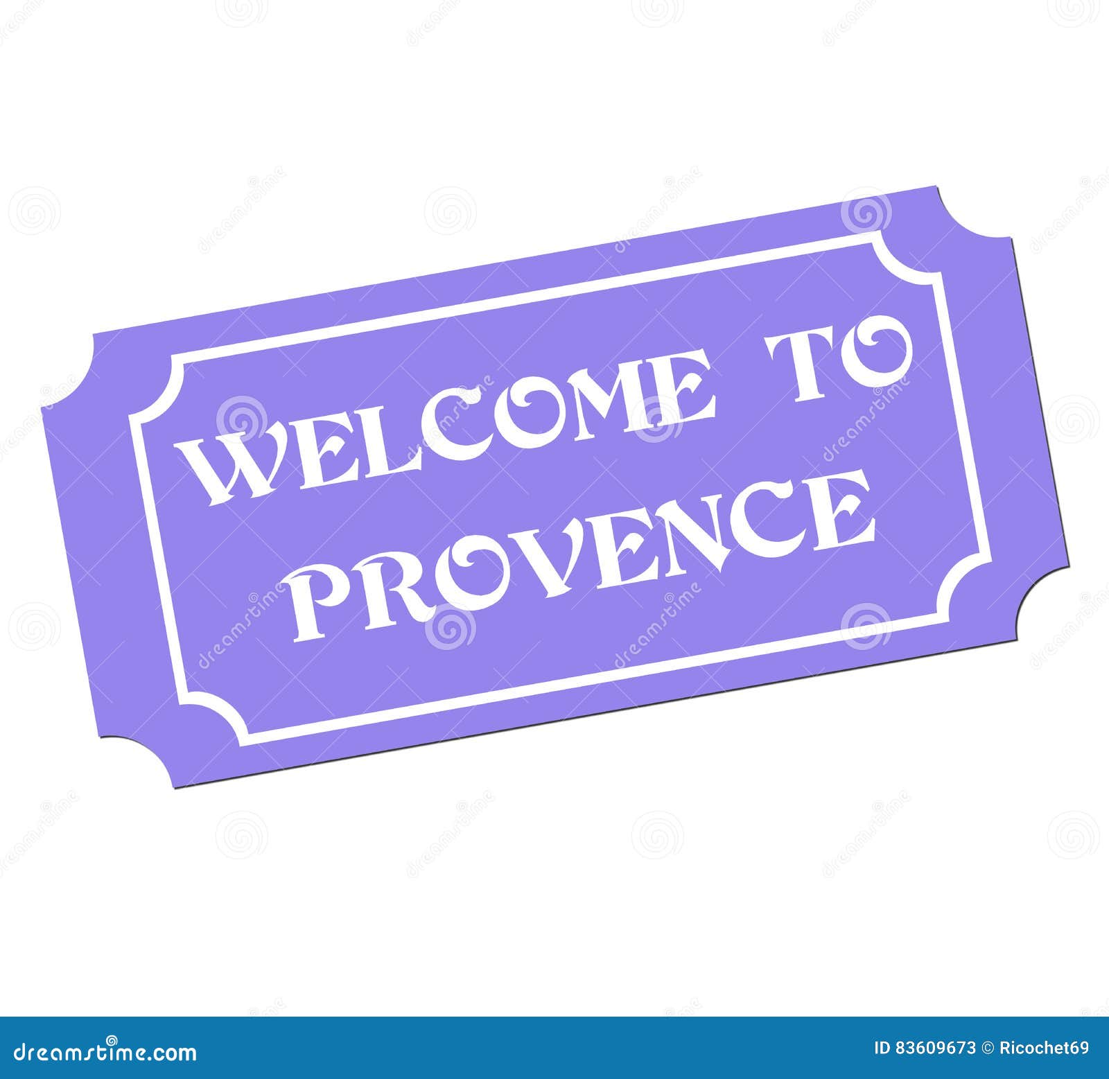 Ticket with Text Welcome To Provence Stock Illustration - Illustration ...