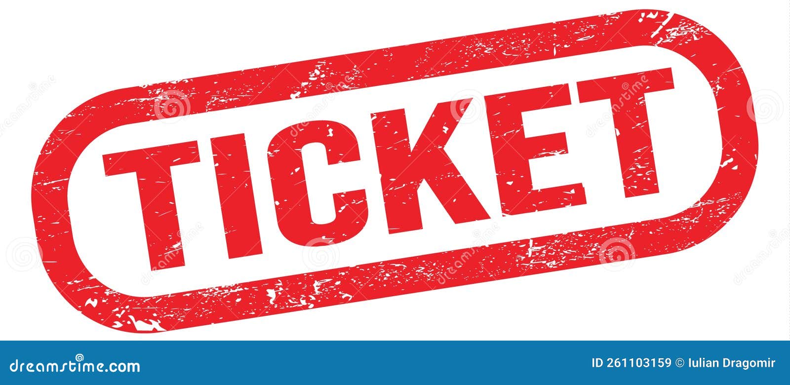 TICKET, Text on Red Rectangle Stamp Sign Stock Illustration ...